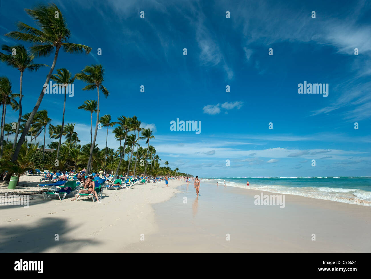 Bavaro Strand am Hotel Riu Bambu, Punta Cana, Dominikanische Republik ...