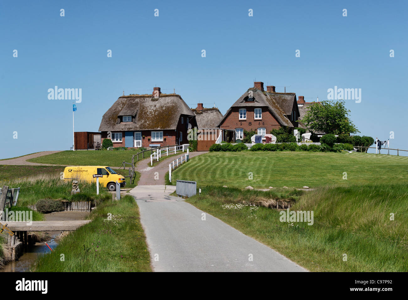 Westerwarft, Hallig Hooge, Nordsee, Schleswig-Holstein, Deutschland ...