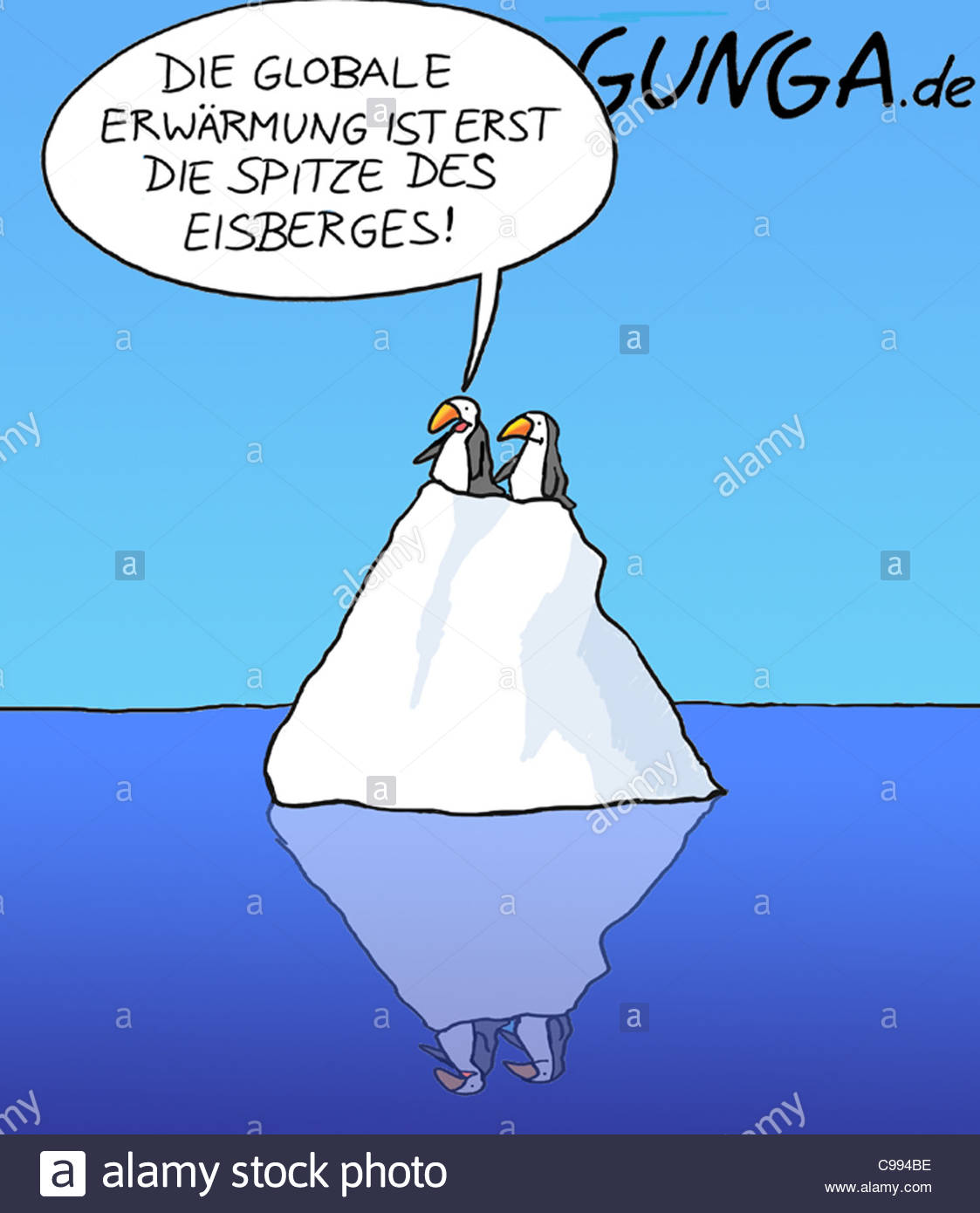 Gunga Comic Serie Eisberg Treibhauseffekt Erderwrmung Stockfoto, Bild ...