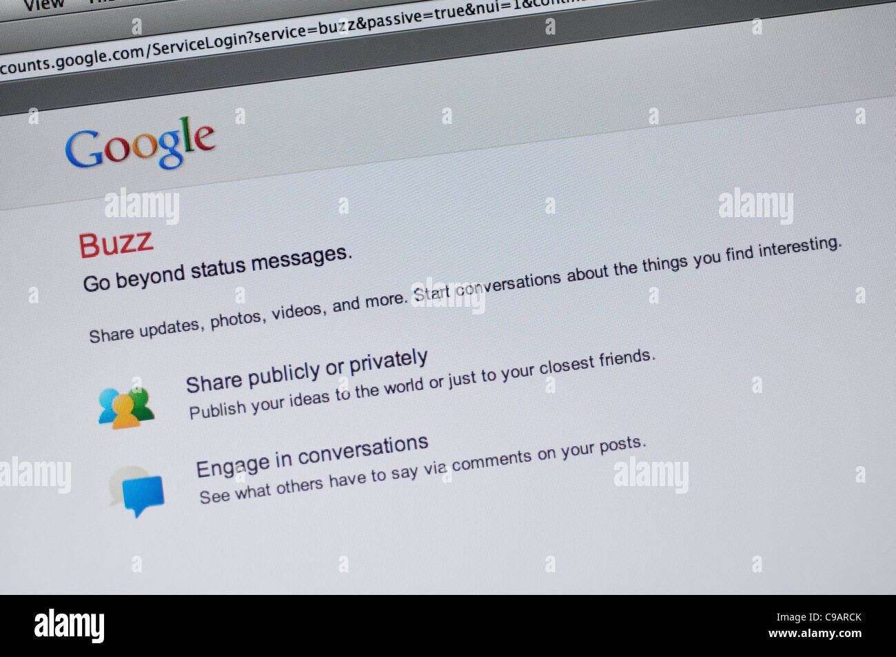 Google buzz -Fotos und -Bildmaterial in hoher Auflösung – Alamy