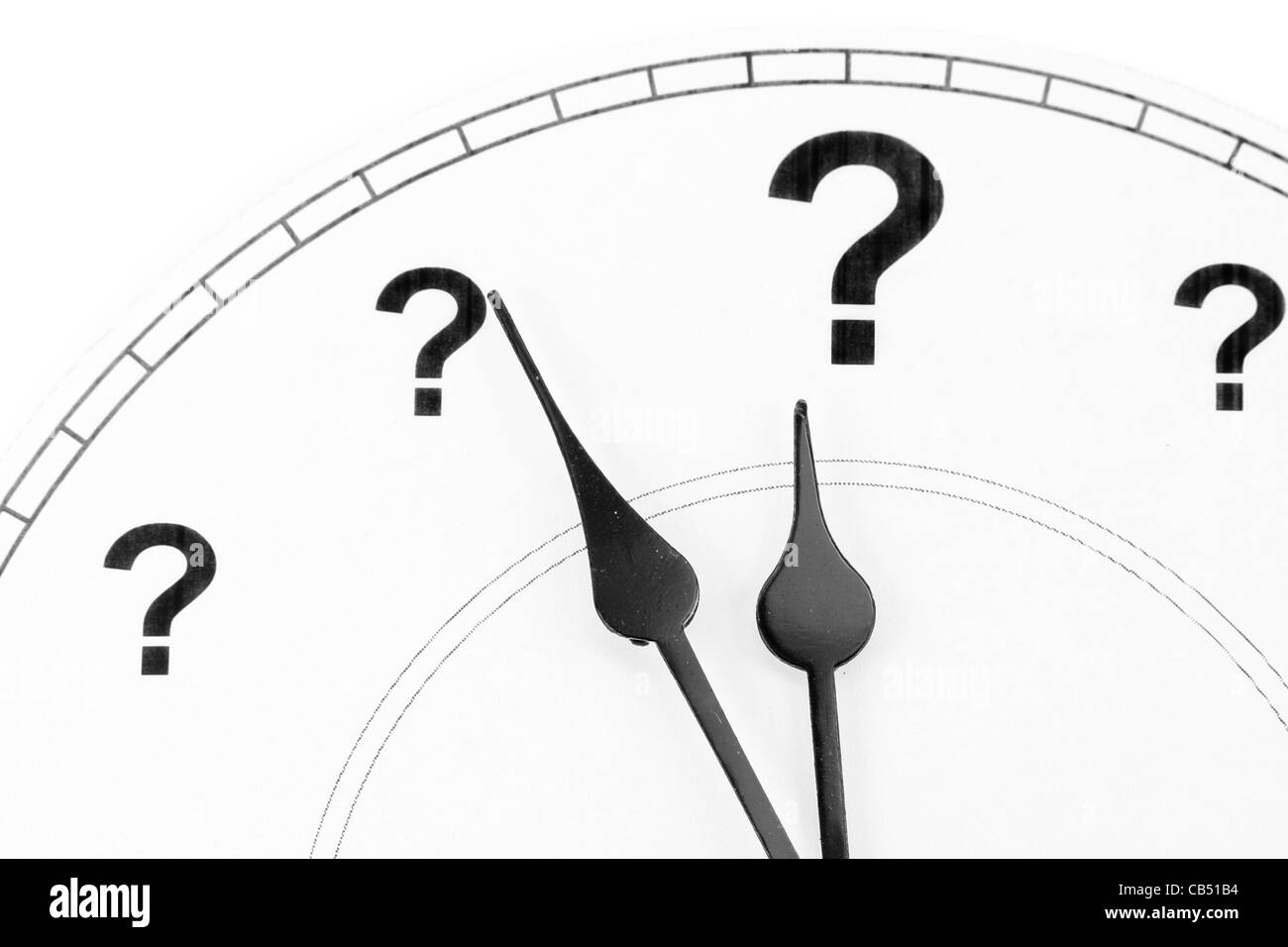 Fragezeichen-Uhr, Konzept der Zeit Stockfotografie - Alamy