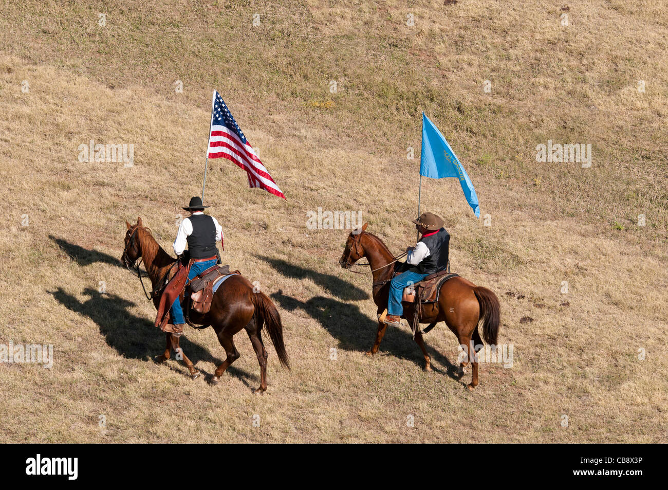 Reiter mit Fahnen, Custer State Park Buffalo Roundup, Custer State Park ...