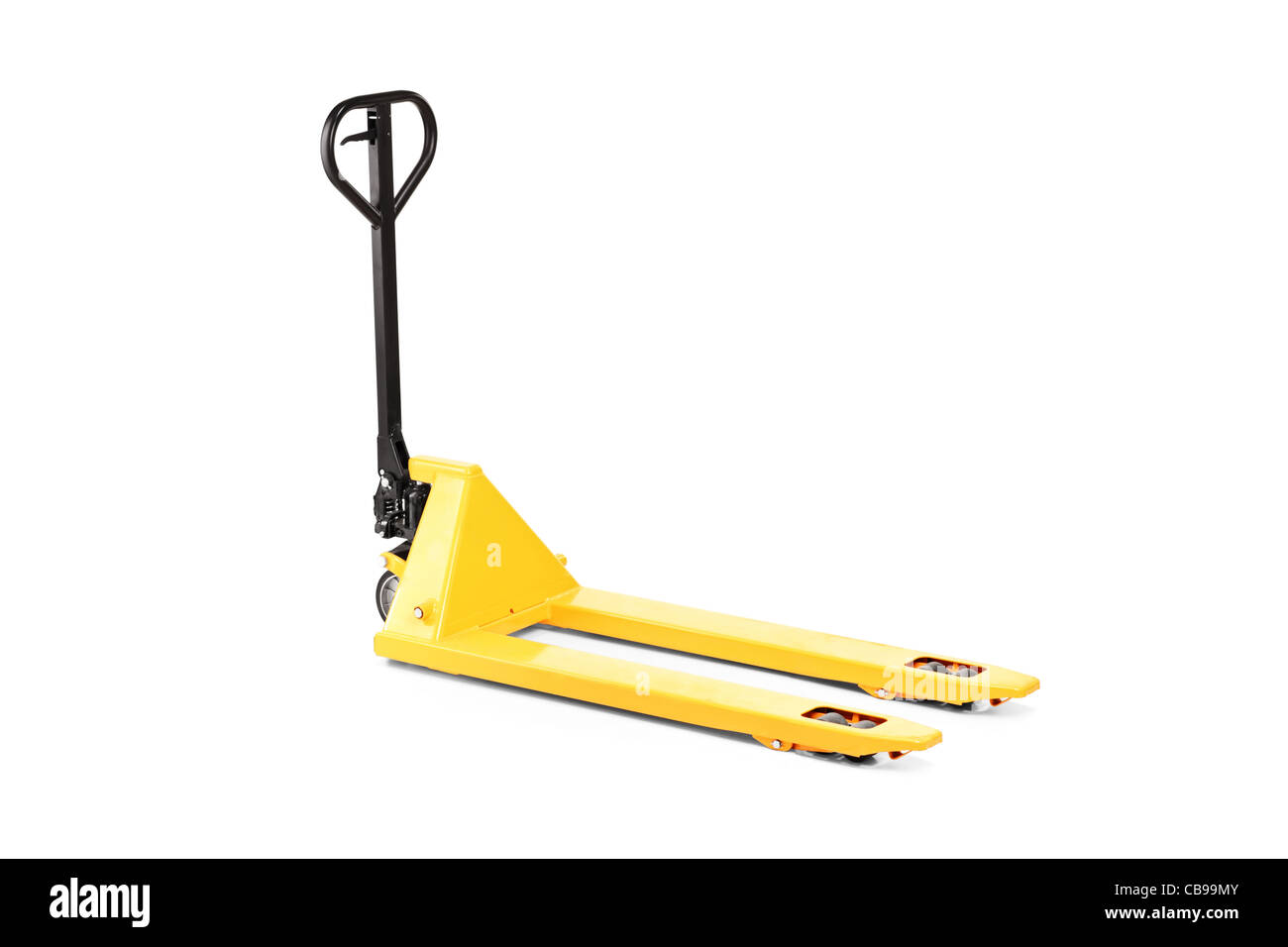 Eine Studioaufnahme von einem leeren Gabel Paletten LKW Stapler ...