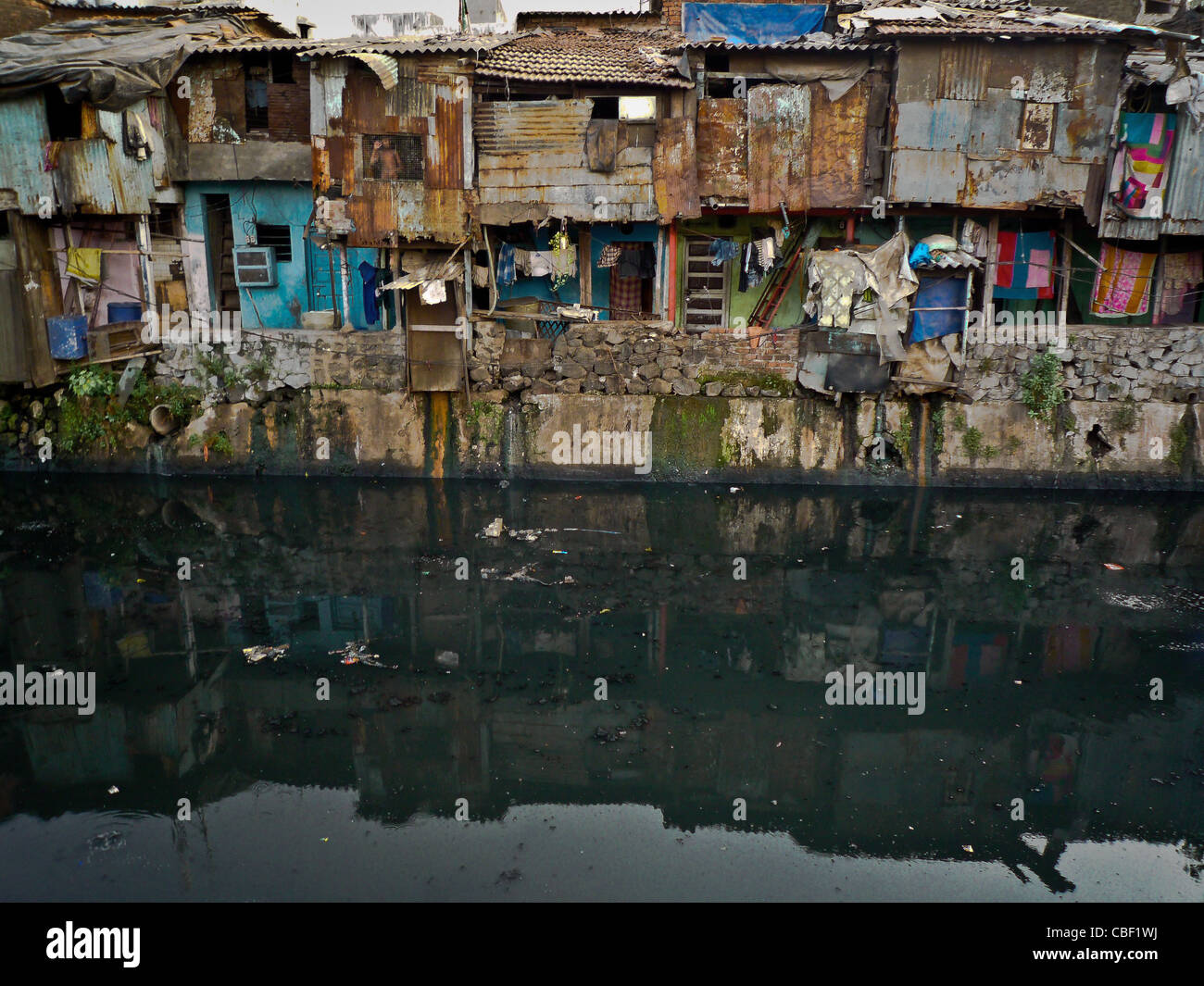 BOMBAY Mumbai indischen Blick, eines der größten Slum der Welt, dass der Dharavi in Bombay ...