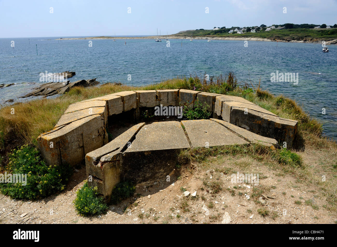 Bunker in Locmaria Strand, Morbihan, Bretagne, Bretagne, Frankreich ...