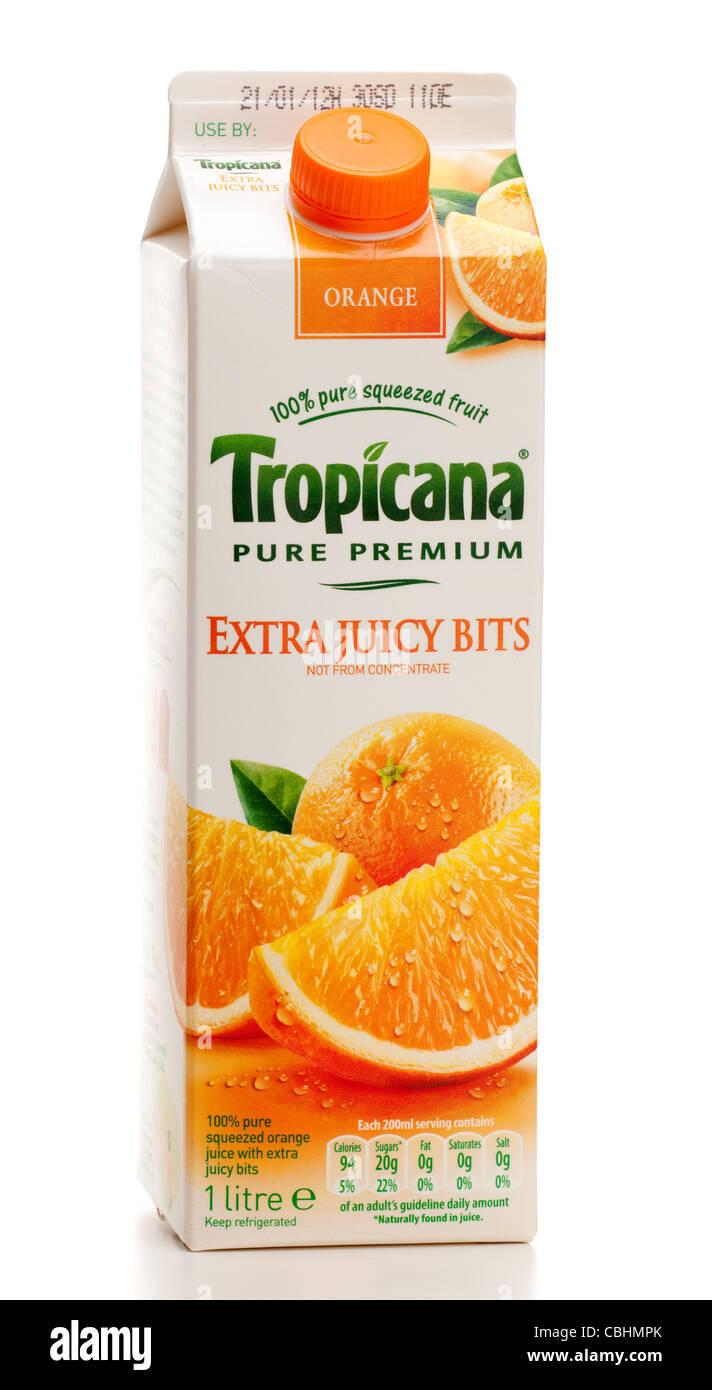 1 Liter Karton Tropicana 100 Prozent reines Premium Orangen Saft mit ...