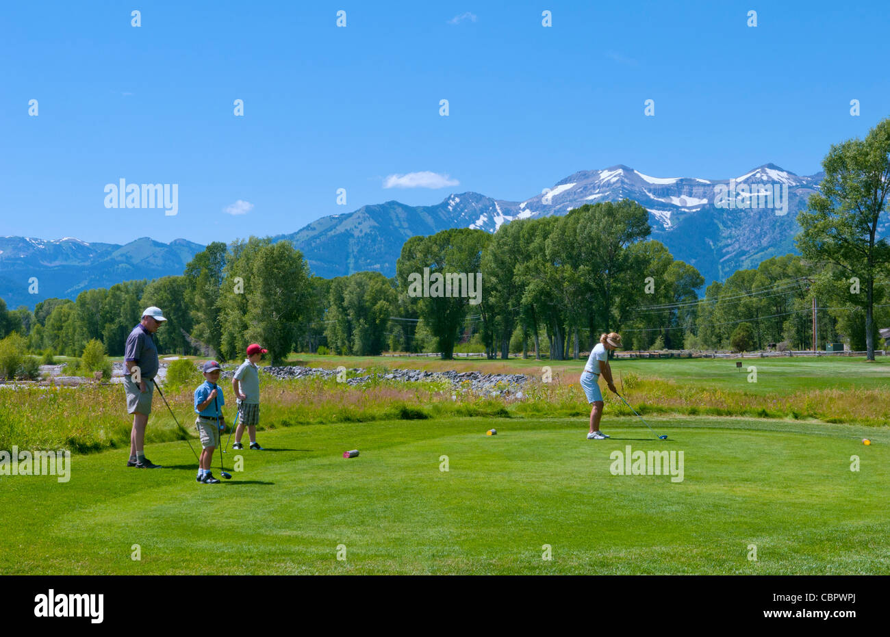 Jackson Hole Wyoming mit der Familie, Golfen mit Söhnen auf Jackson ...
