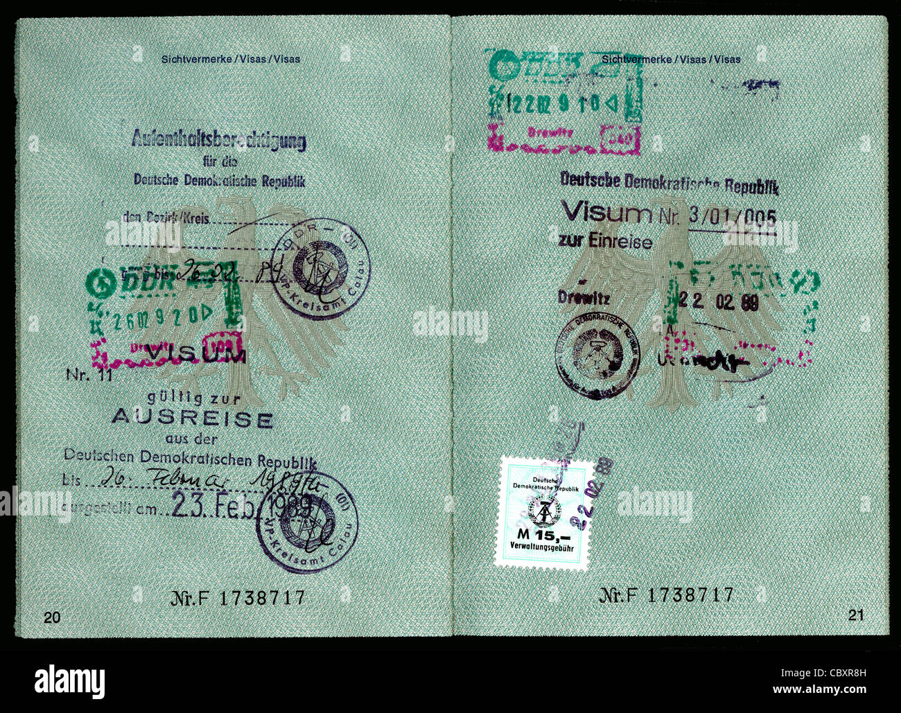 Ddr visum pass -Fotos und -Bildmaterial in hoher Auflösung – Alamy