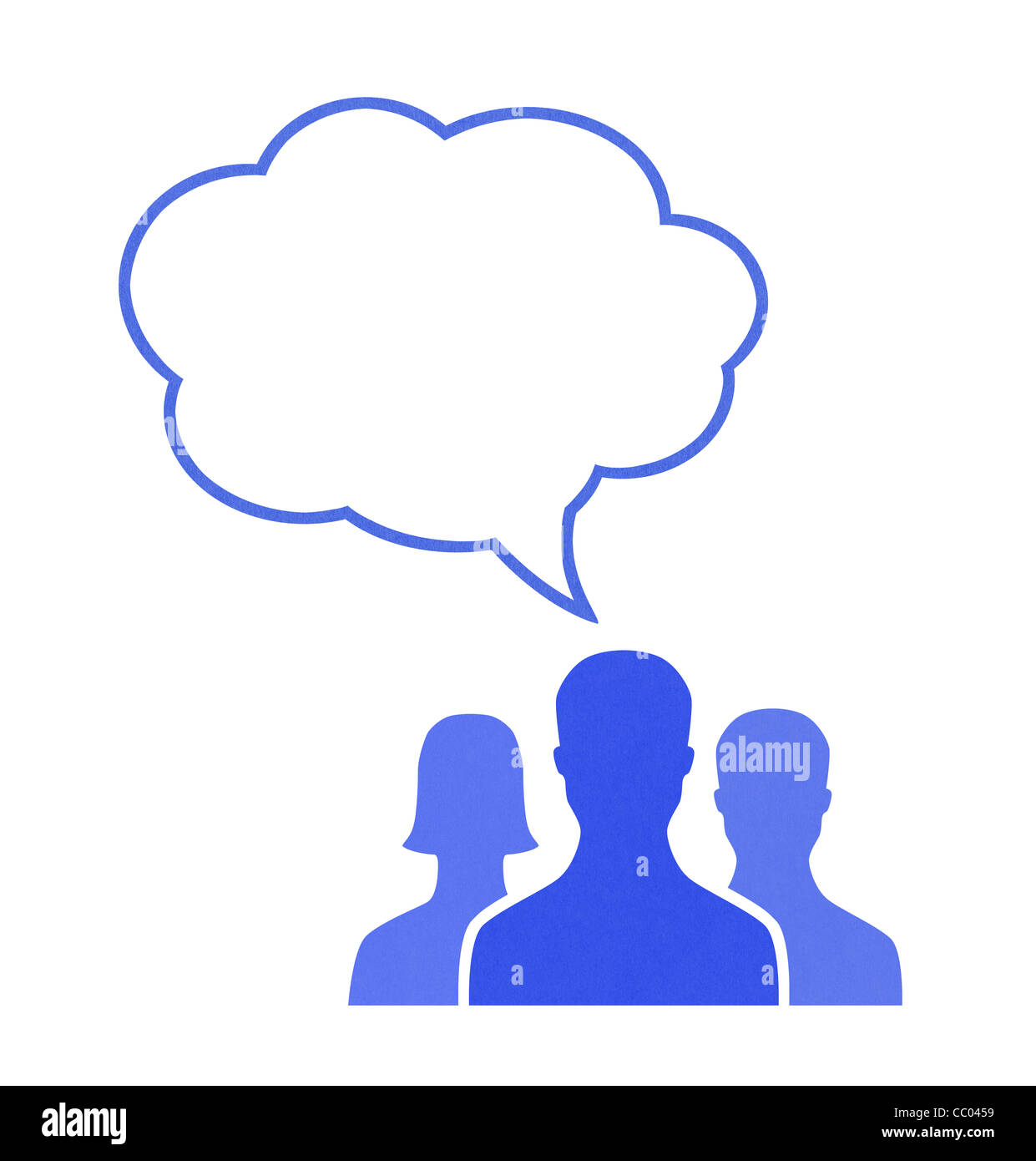 Papier menschliche Figuren sprechen mit Sprechblase. Konzept-Bild zum ...
