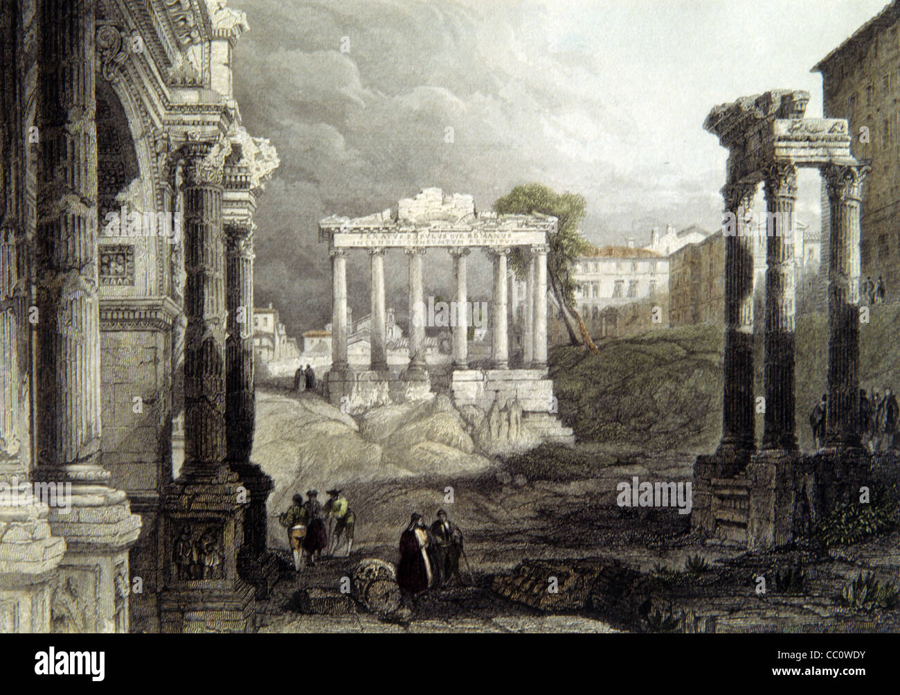 Das Forum, Rom, Italien, c19th Engraving. Vinage Illustration oder ...