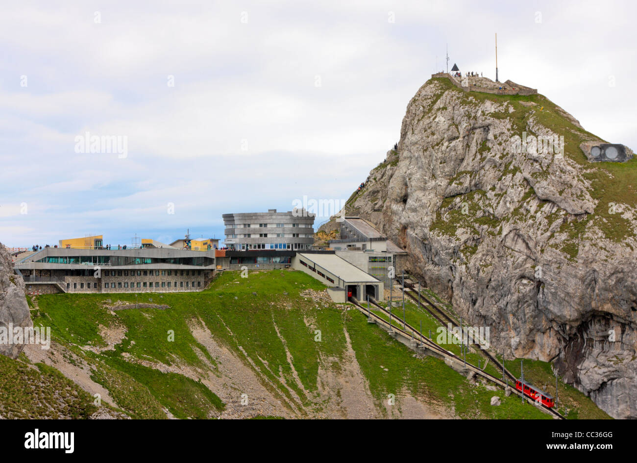 "Esel Peak", der Top Mount Pilatus mit Hotel und Bahnhof, in der Nähe ...