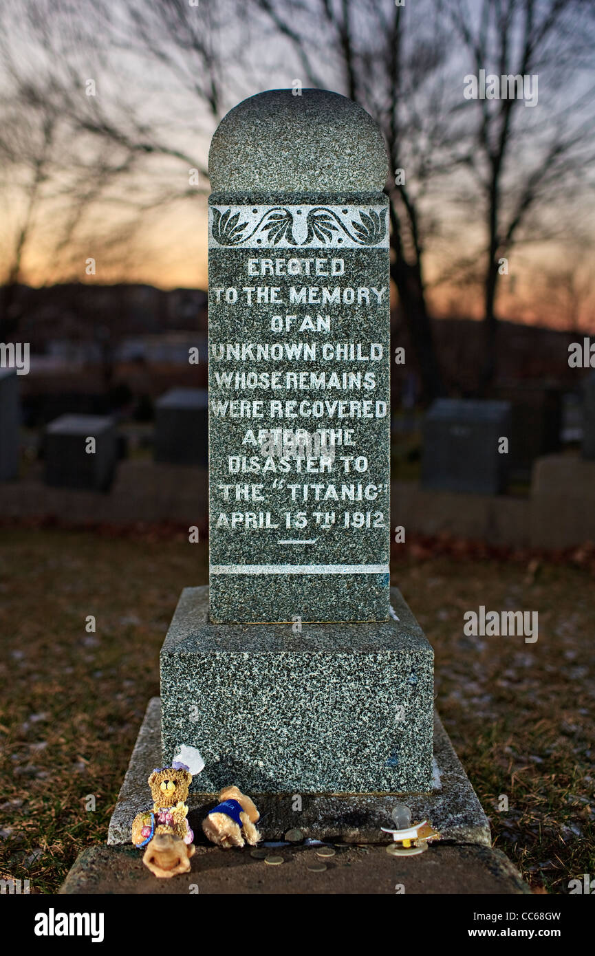 Fairview Lawn Cemetery in Halifax, Nova Scotia wurden Opfer der Titanic ...