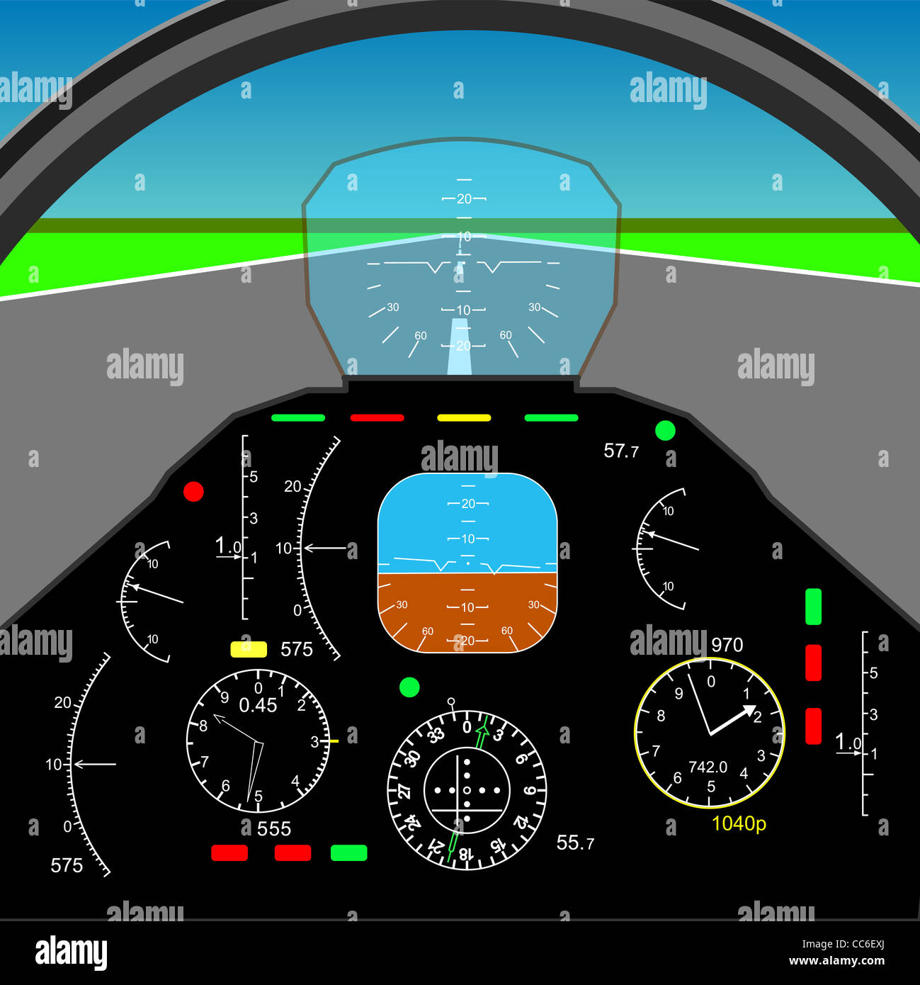 Control-Panel in einem Flugzeug-cockpit Stockfotografie - Alamy