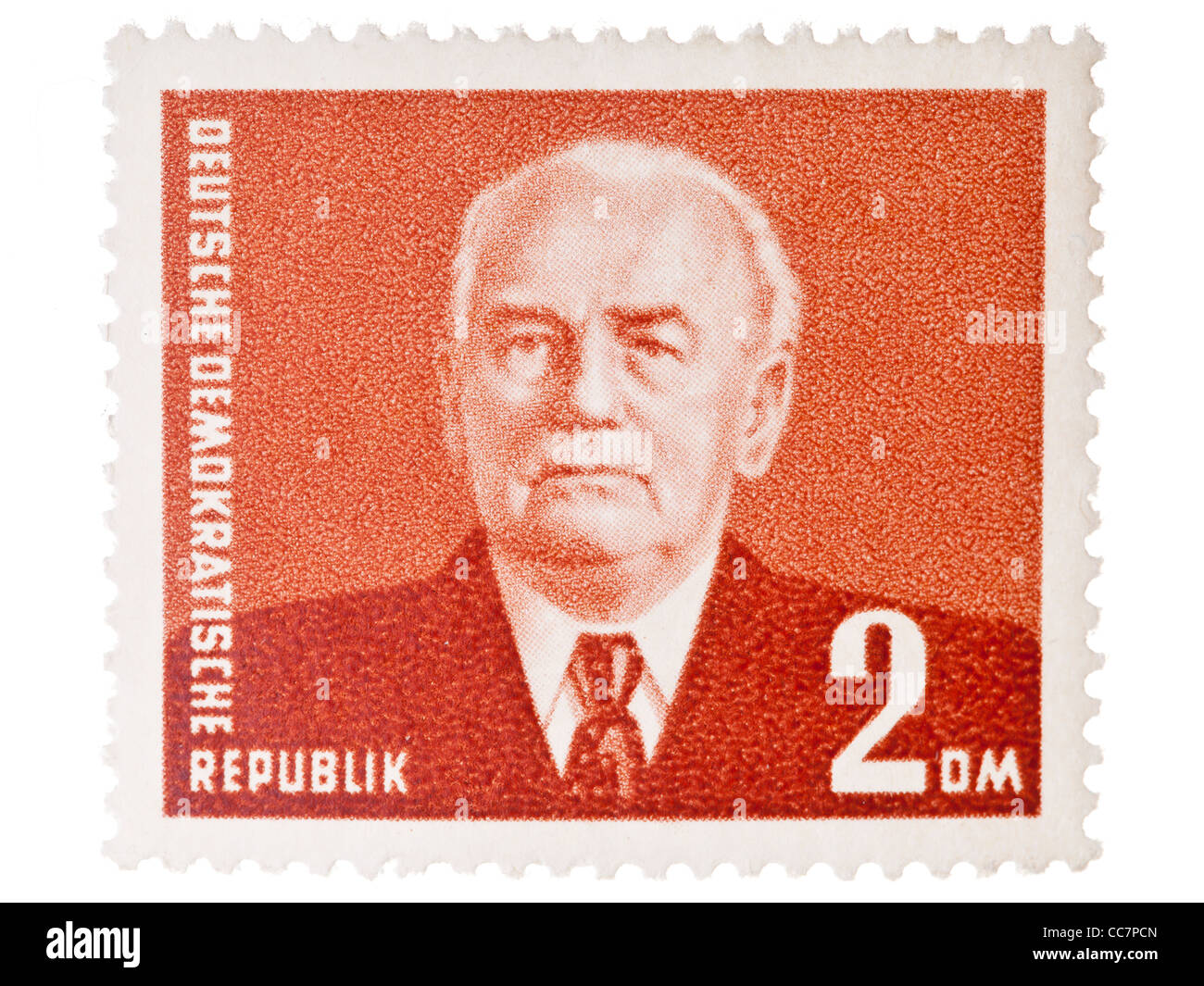 Briefmarke: DDR, 1953/55, Wilhelm Pieck, 2 Deutsche Mark mint Zustand Stockfotografie - Alamy