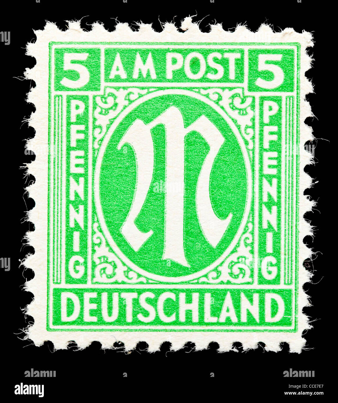Briefmarke: Deutschland, bin Post, 1945, 5 Pfennig, neuwertig ...