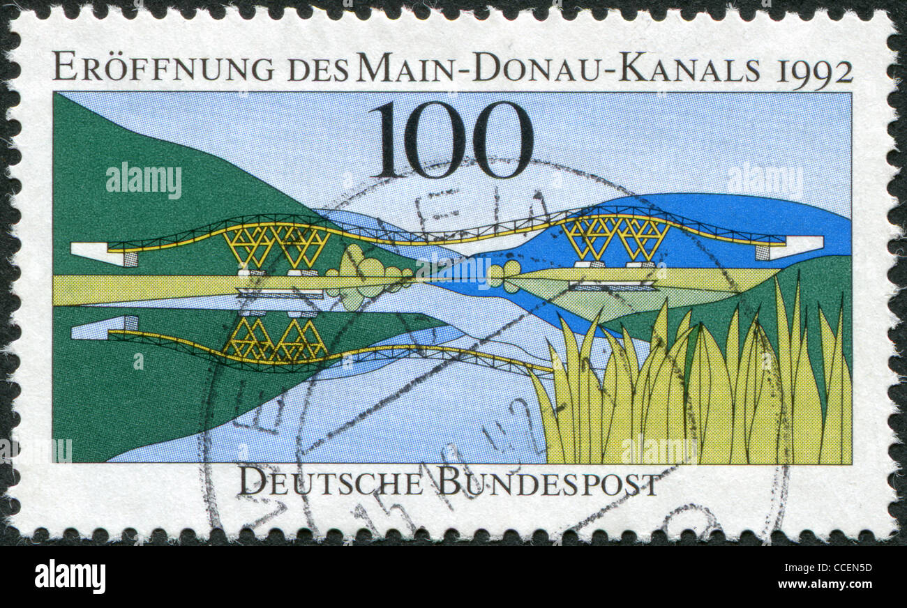 Eine Briefmarke gedruckt in Deutschland, widmet sich die Eröffnung des ...