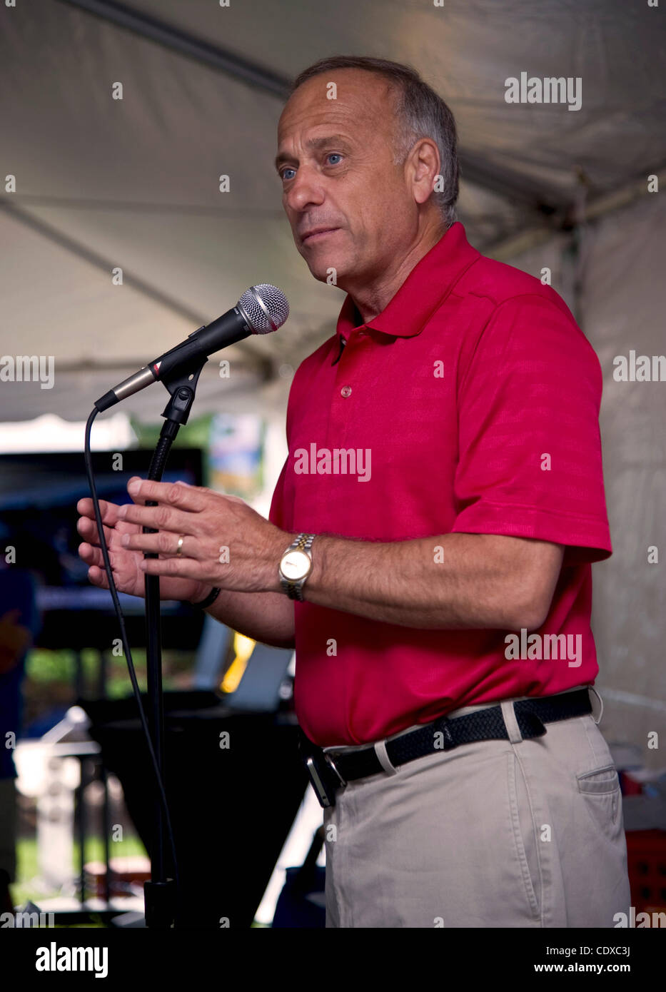 13. August 2011 - Ames, Iowa, USA - Iowa Congresmman Steve King spricht ...