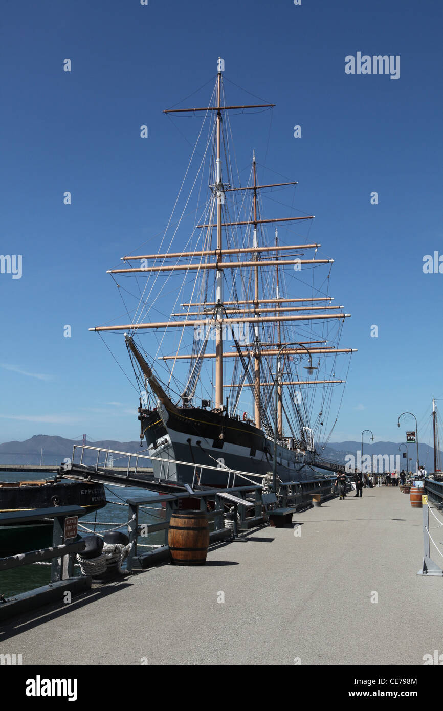 Stahl-geschältes Square-rigger Balclutha an der San Francisco Maritime ...