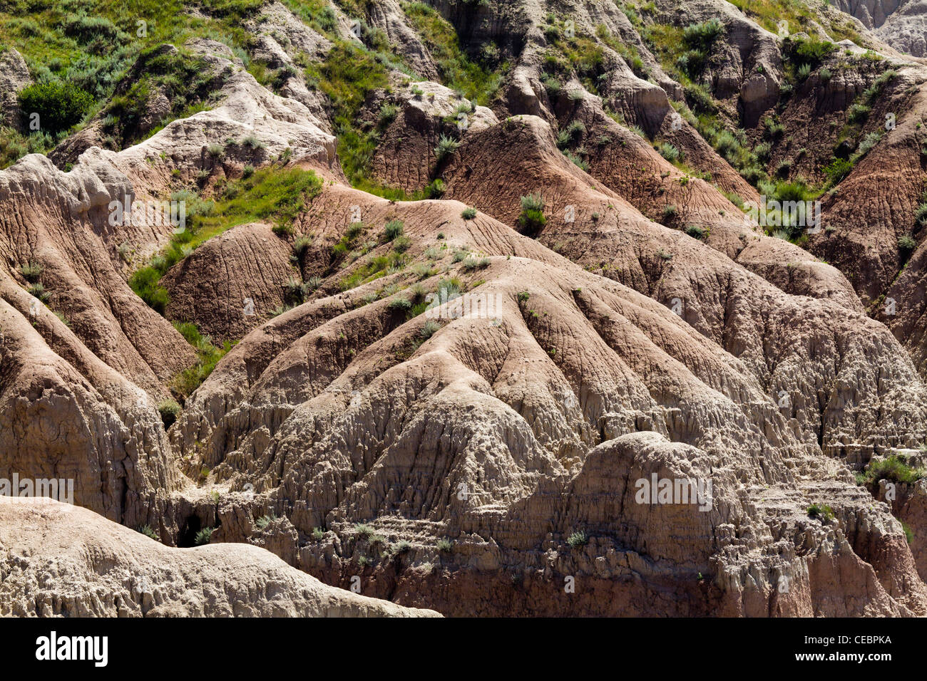 American Badlands Landscape National Park South Dakota in den USA mit Blick auf eine ...