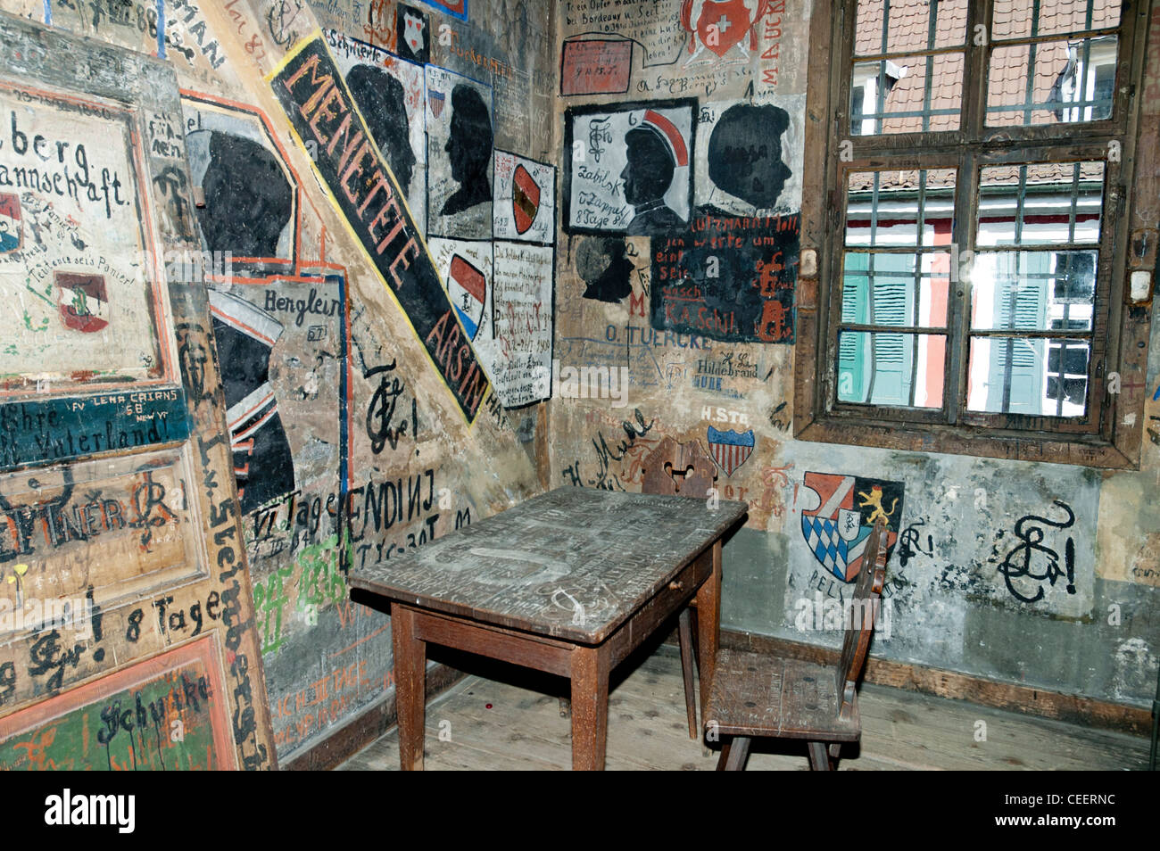 Das Studenten-Gefängnis (Studentenkarzer), Heidelberg, Deutschland ...
