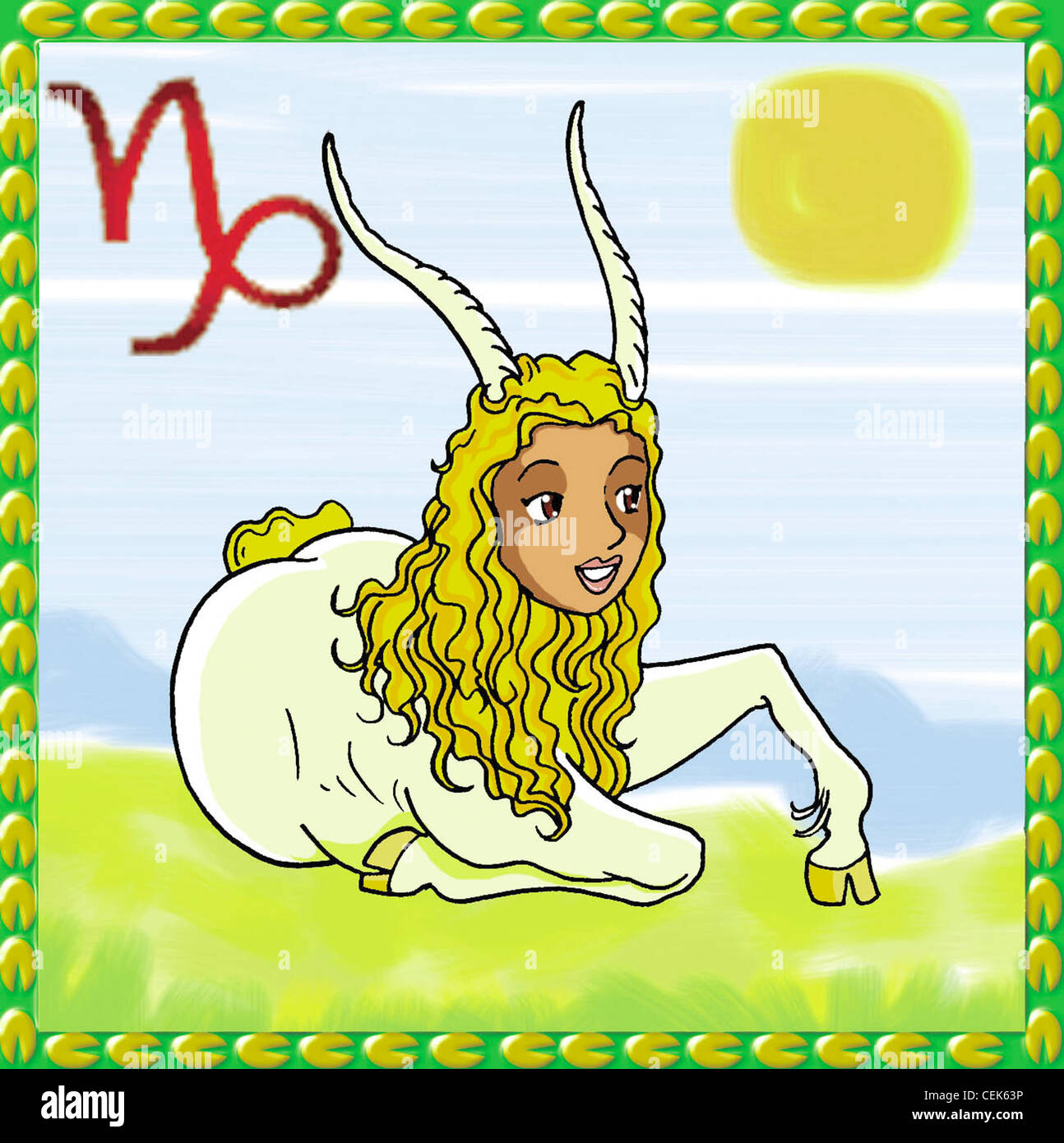 "TWINKLE, TWINKLE LITTLE STARS" Illustration des Sternzeichen Steinbock ...