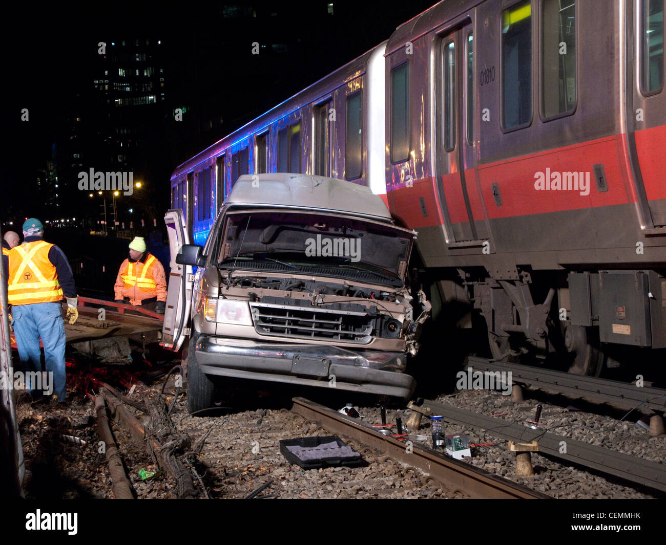 Boston MBTA rote Linie betrunken Unfall Crash Steuerwagen van ...