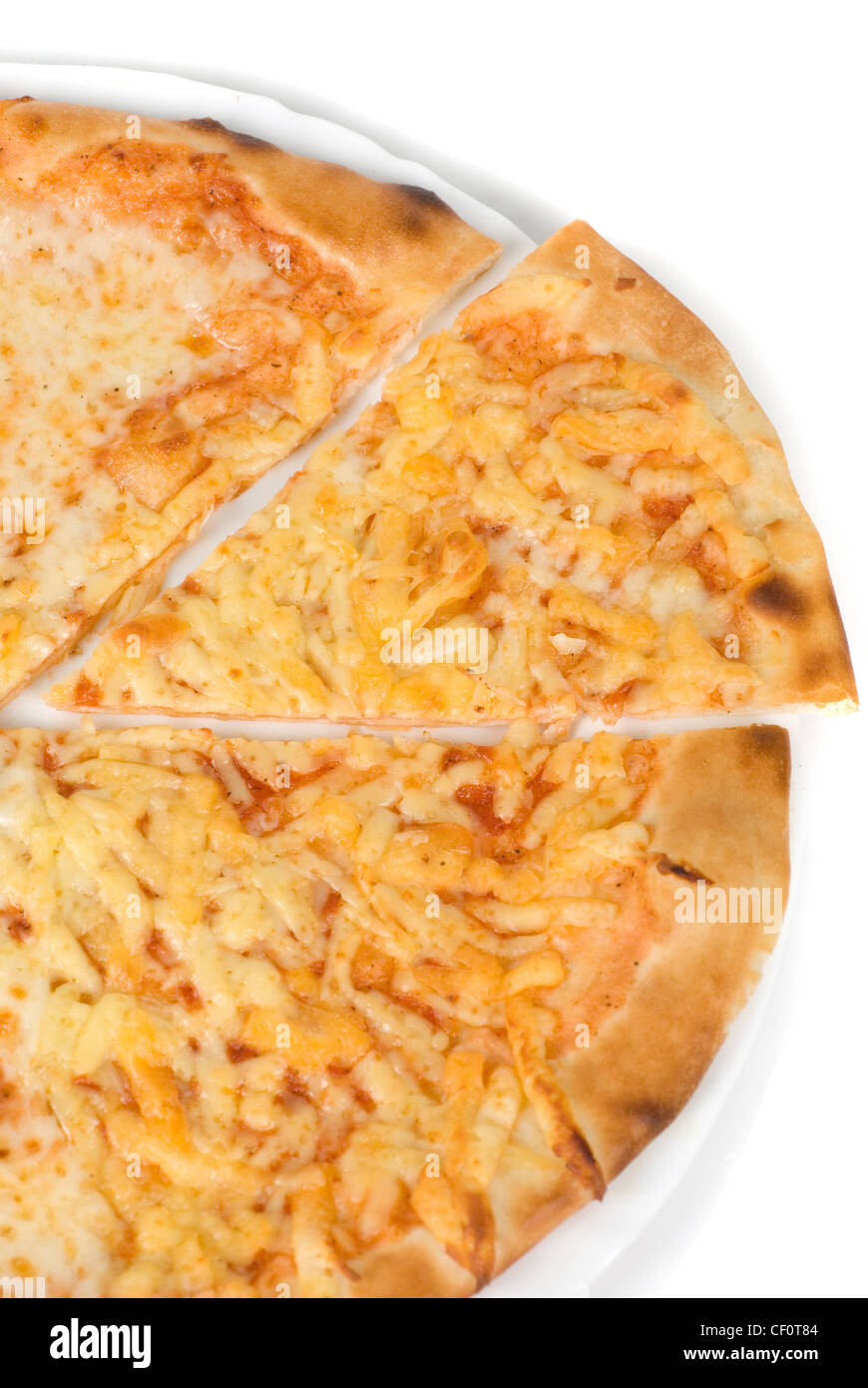 Pizza-Nahaufnahme von verschiedenen Arten von Käse: Mozzarella ...