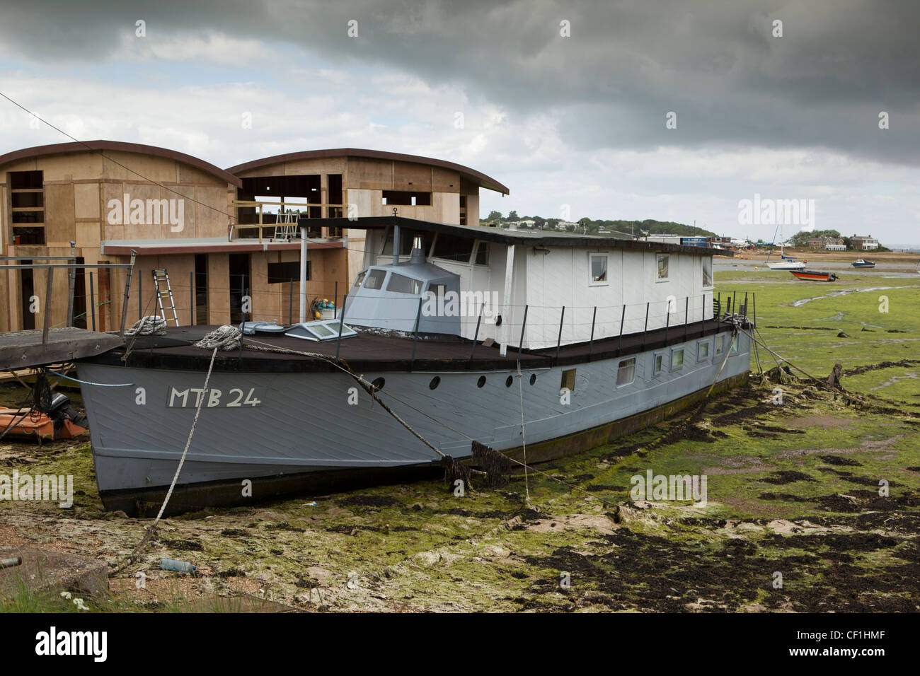 Großbritannien, England, Isle of Wight, Bembridge Hafen Hausboot ...