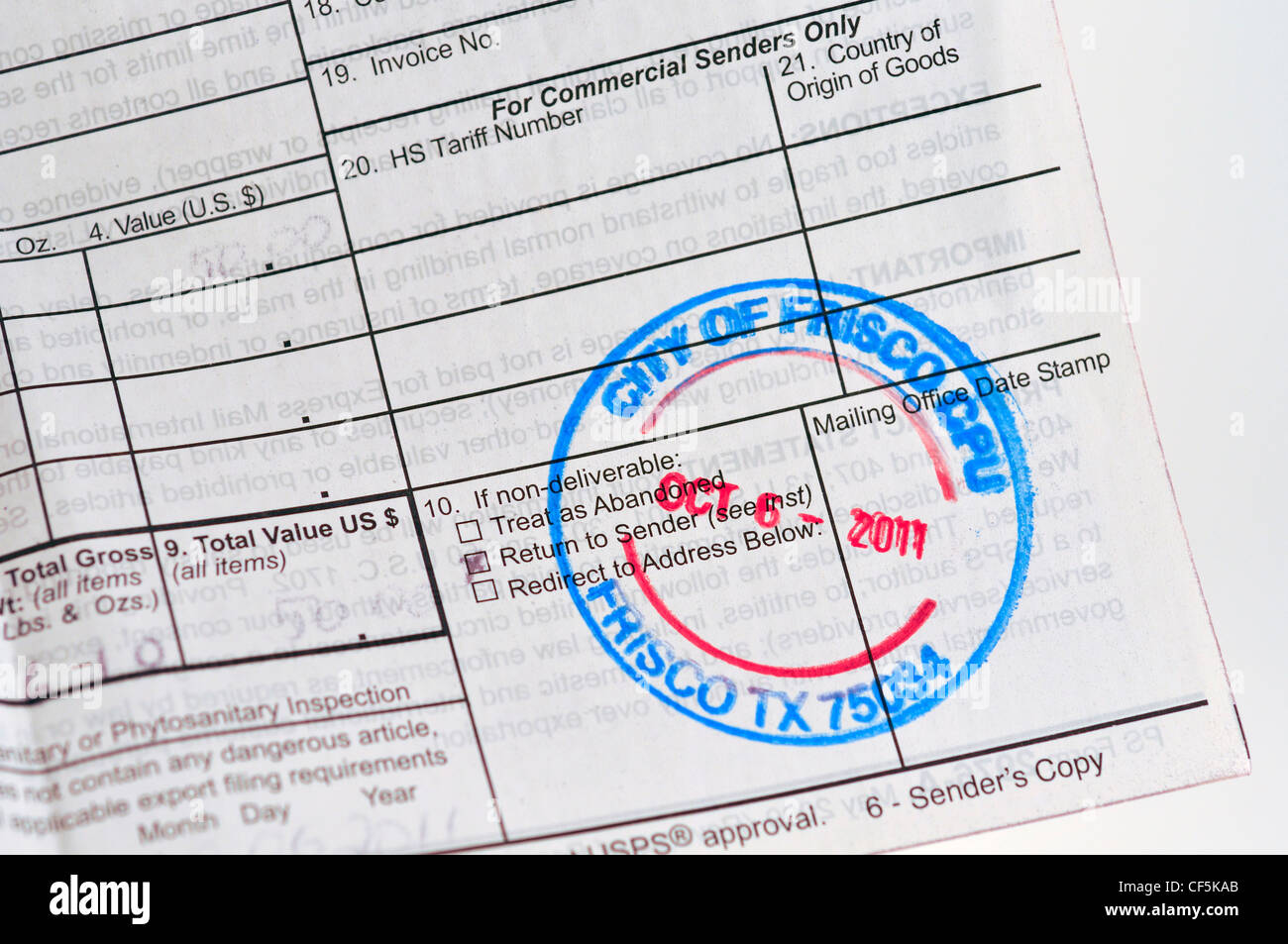 Customs declaration form -Fotos und -Bildmaterial in hoher Auflösung ...