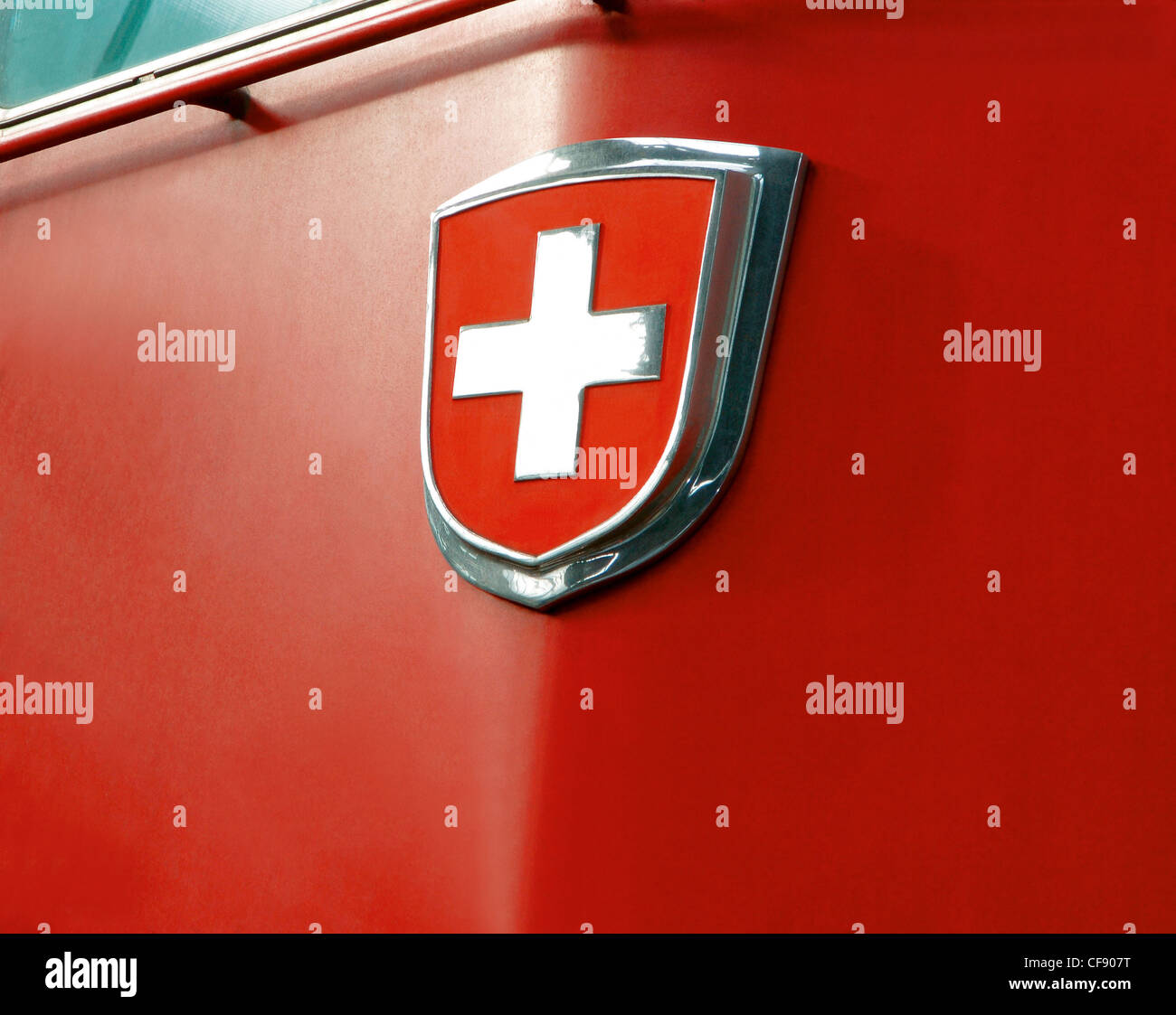 Zug, Eisenbahn Motor, Nahaufnahme, Schweizerkreuz, Schweiz, Metall ...