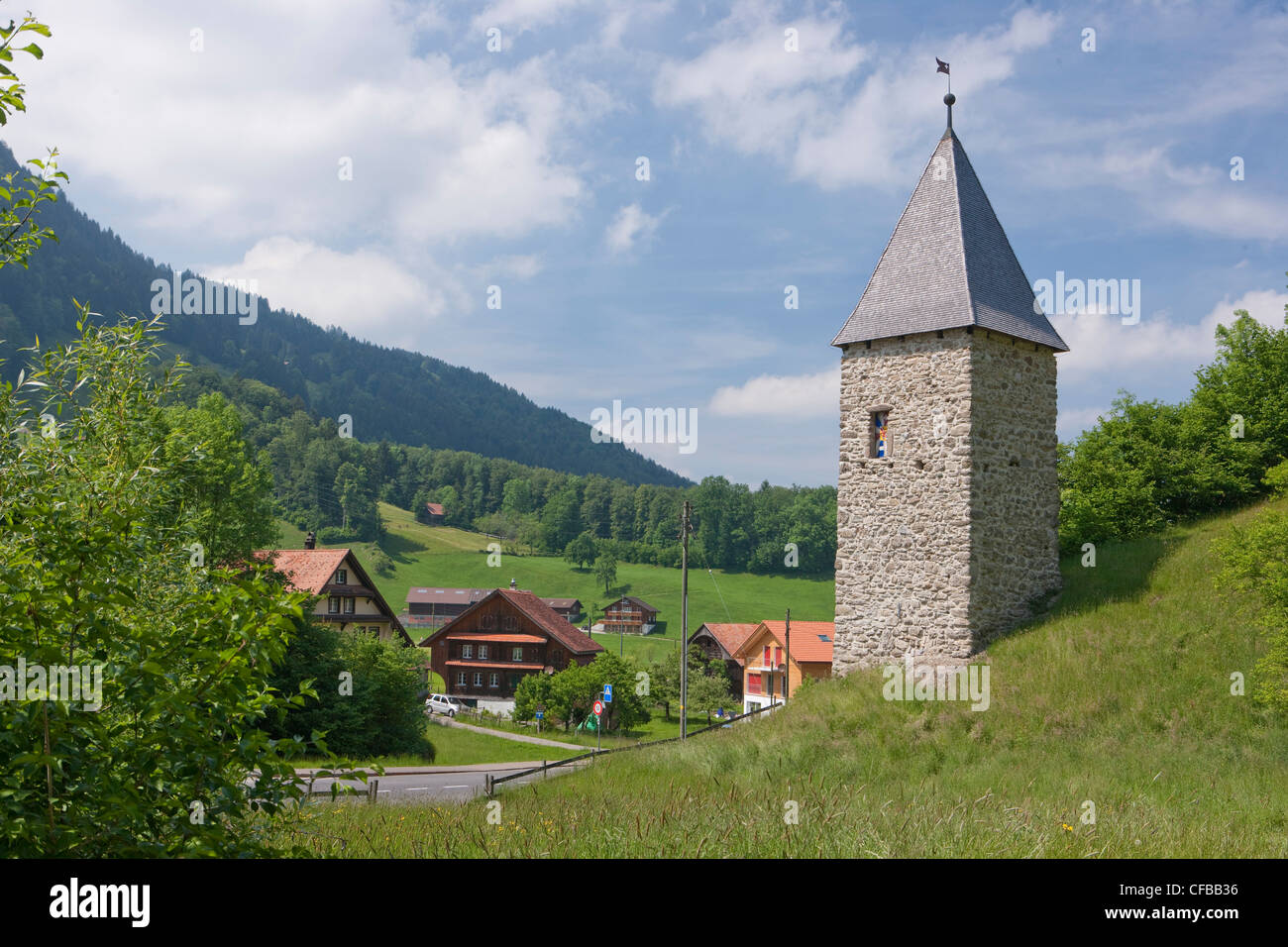 Kampf, Kampf, Kanton Schwyz, Morgarten, Denkmal, Turm, Turm ...