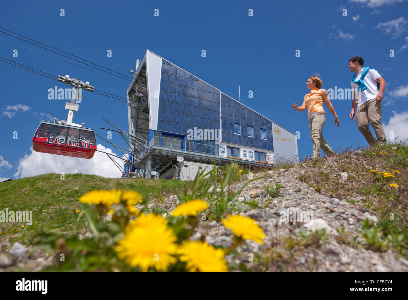 Solar Energie, Bergbahn, Kanton Graubünden, Graubünden, Schweiz, Europa ...