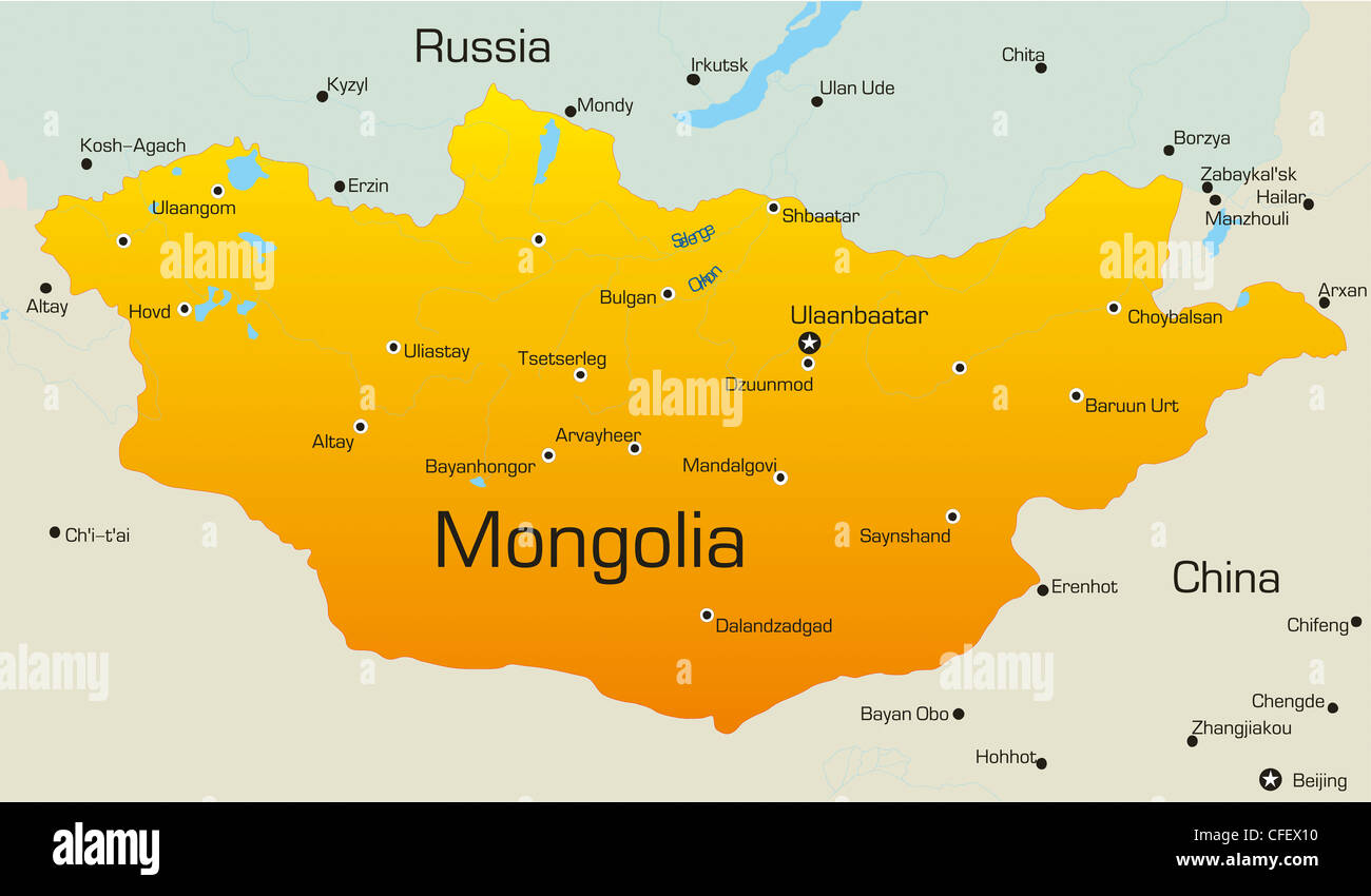 Mongolia country map -Fotos und -Bildmaterial in hoher Auflösung – Alamy