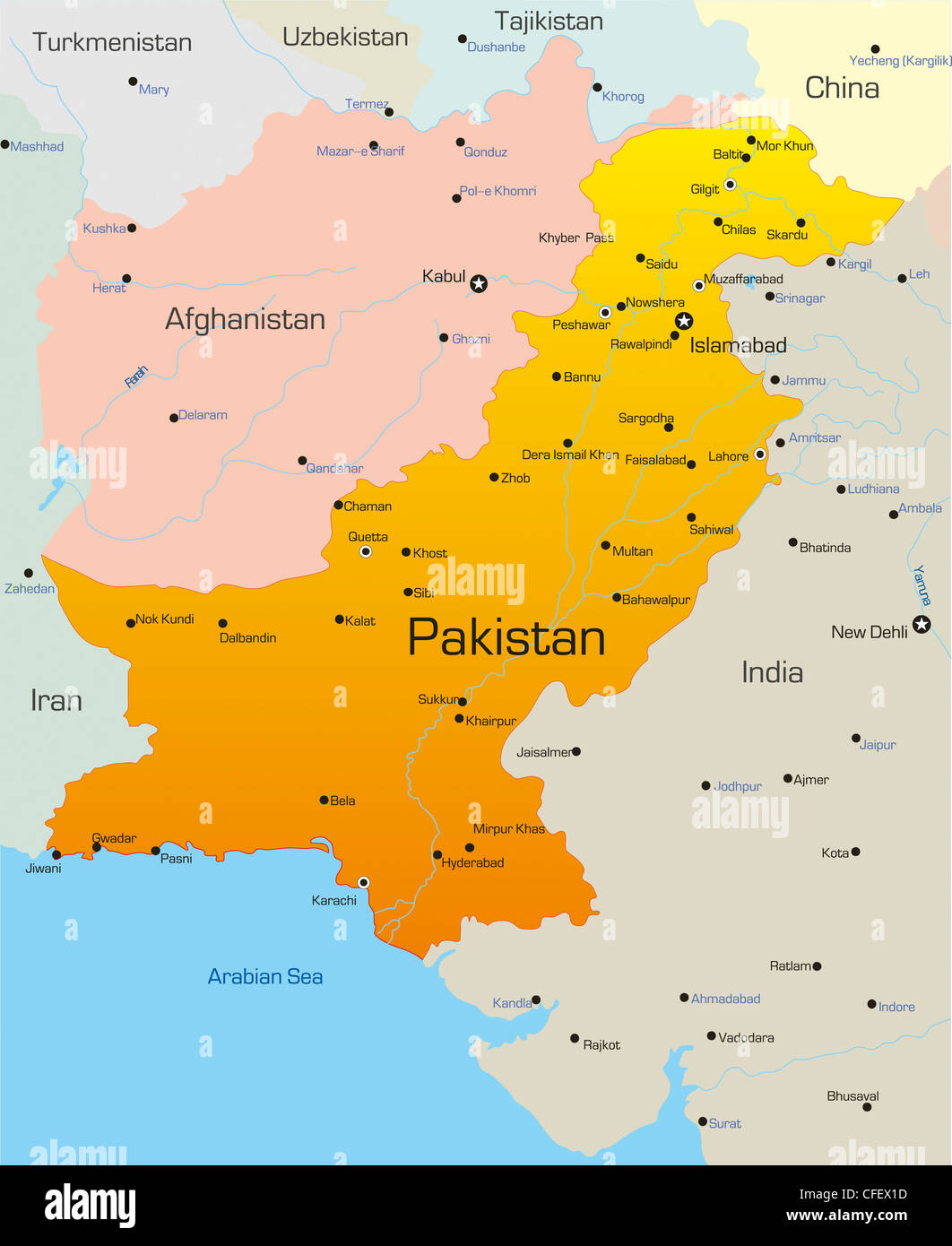 Map of india and pakistan -Fotos und -Bildmaterial in hoher Auflösung ...