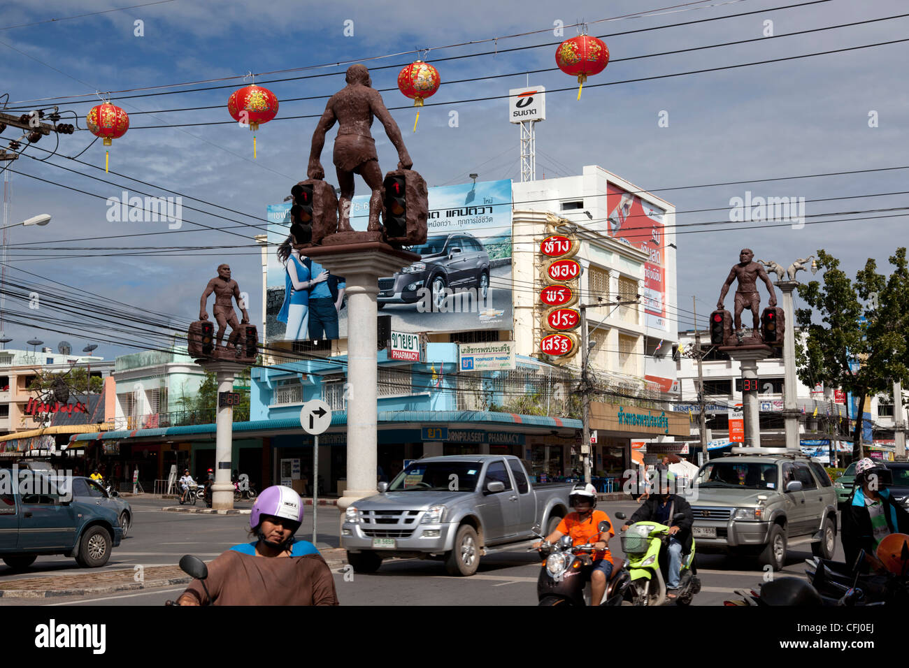 Thailändische Humor: Neanderthalian Ampeln in Krabi (Thailand). Humor ...
