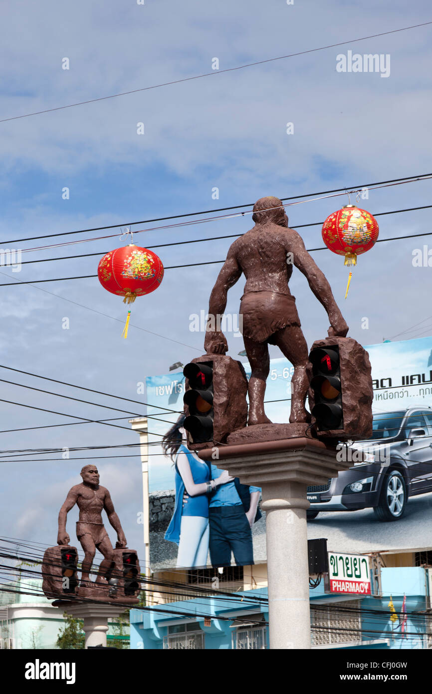 Thailändische Humor: Neanderthalian Ampeln in Krabi (Thailand). Humor ...