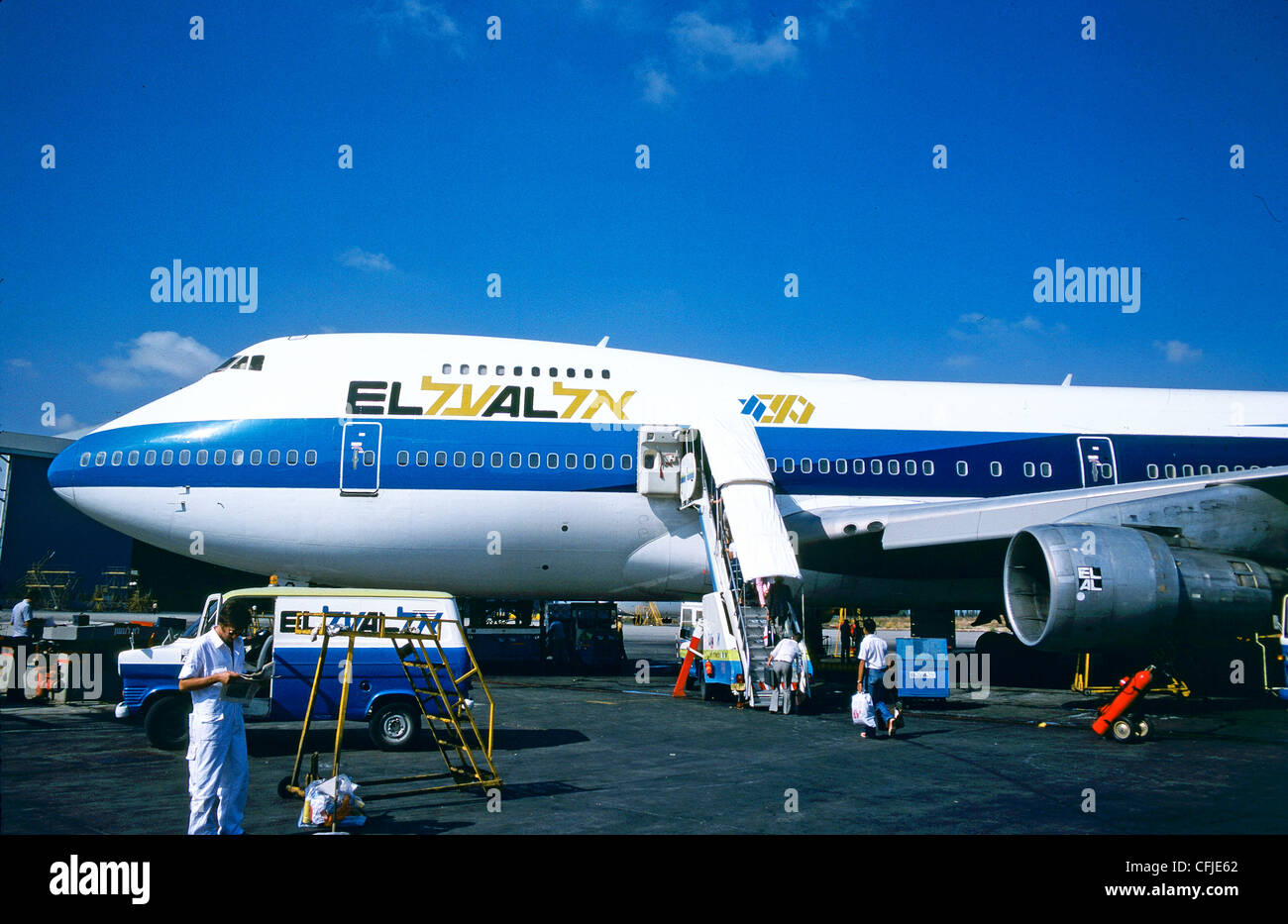El Al Boeing 747 am Flughafen Ben Gurion, tel Aviv, Israel ...