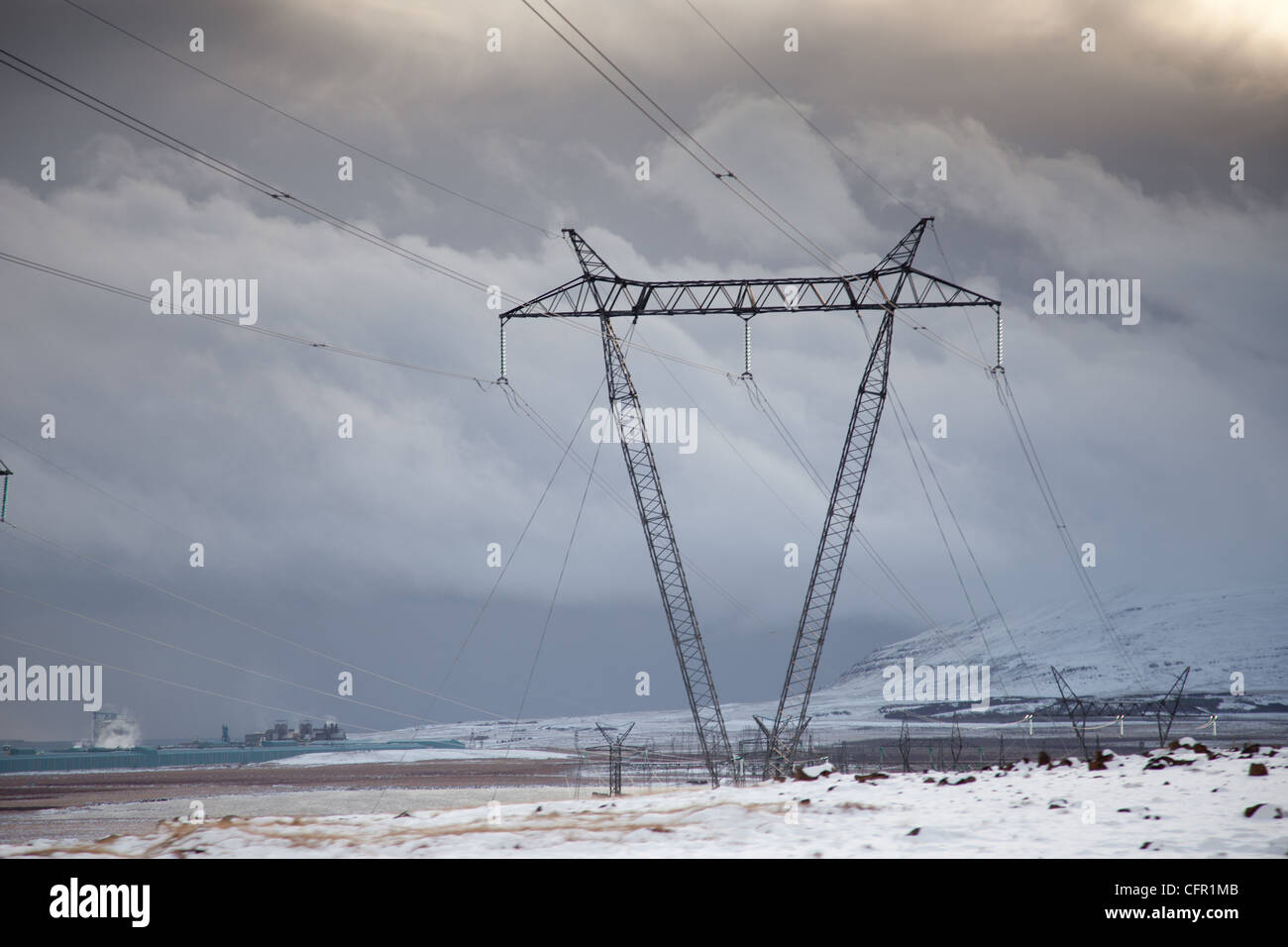 Power Supply Strommasten in Island Stockfotografie - Alamy