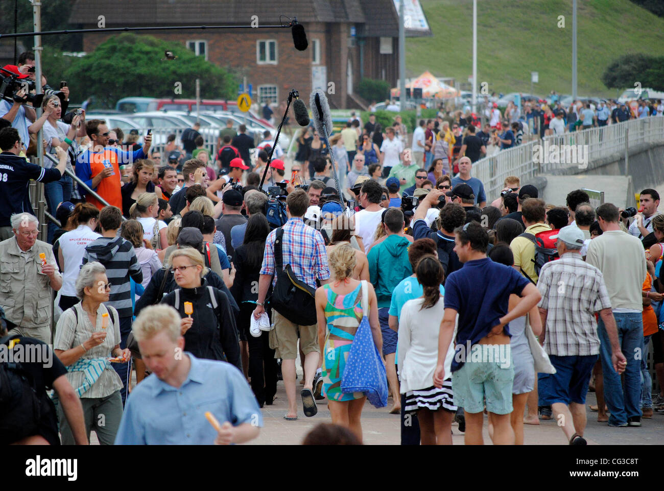 Atmosphäre-Star von Baywatch David Hasselhoff Patrouillen am Strand um ...