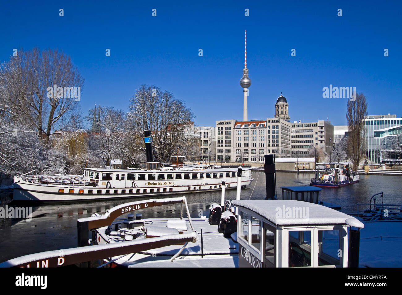 Alten Hafen im Winter, Heinrich Zille Boot, Alex im Winter, Berlin ...
