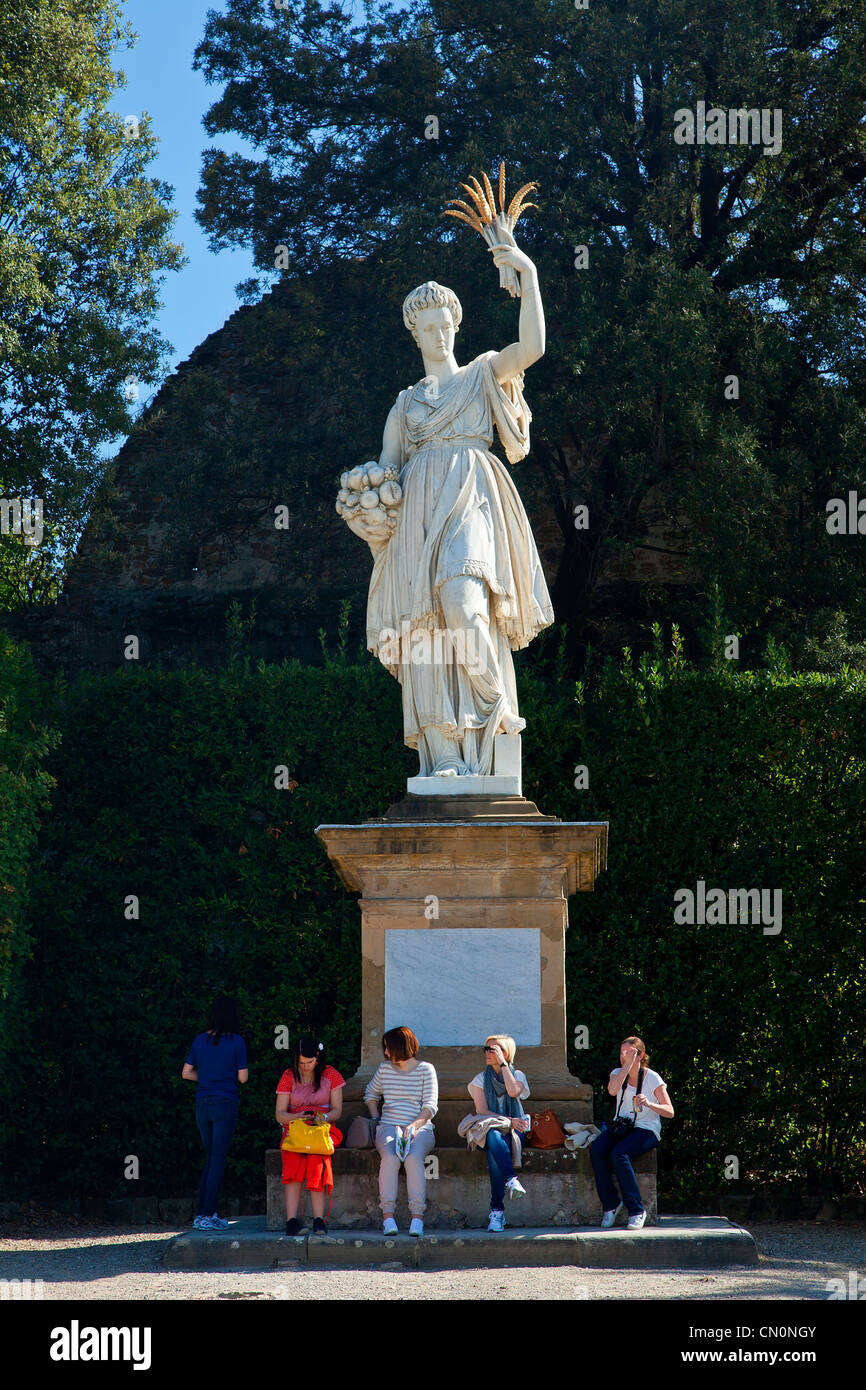 Italy tuscany florence boboli garden statue -Fotos und -Bildmaterial in ...