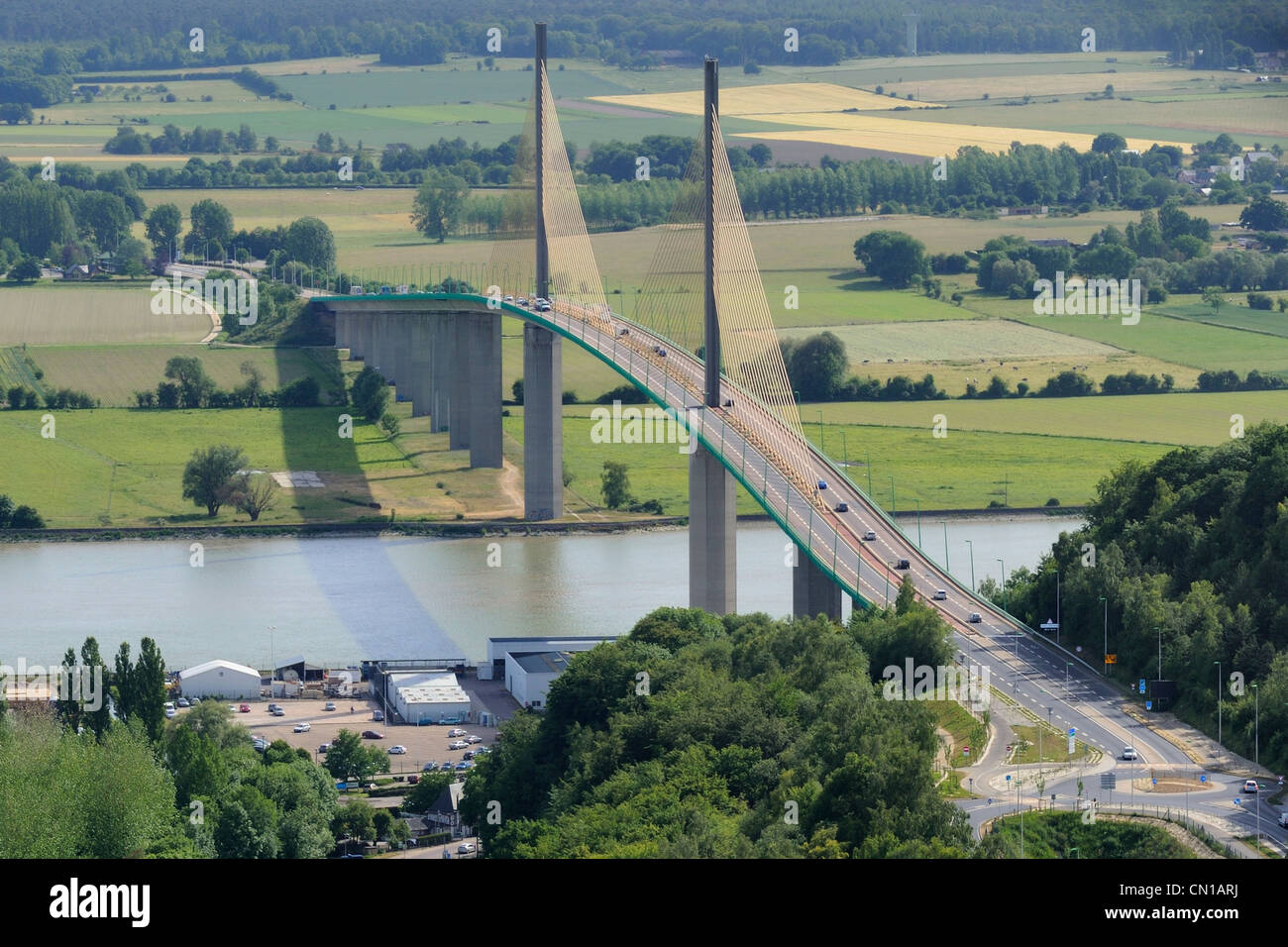 Frankreich, Seine Maritime, Caudebec En Caux, Pont de Brotonne ...