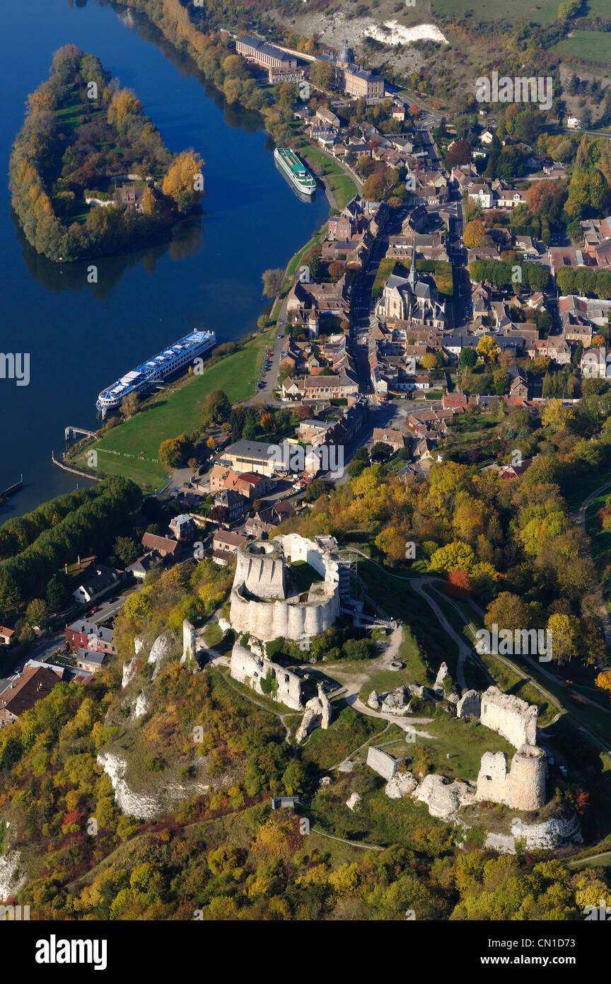 Frankreich, Eure, Les Andelys, Chateau Gaillard, 12. Jahrhundert Festung erbaut von Richard ...