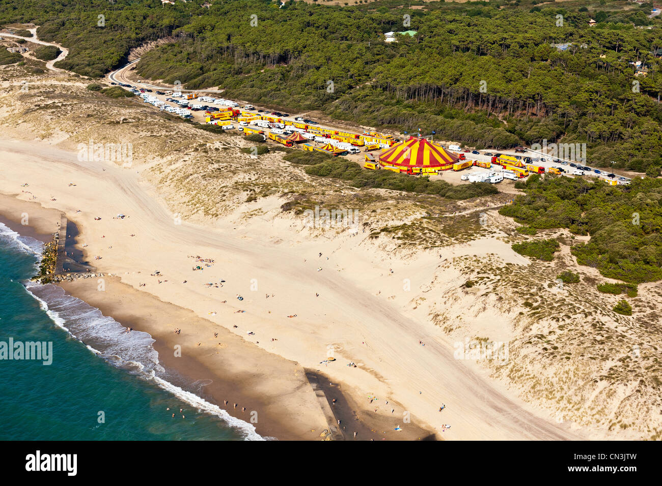 Frankreich, Gironde, Le Verdon Sur Mer, le Cirque Pinder (Luftbild ...