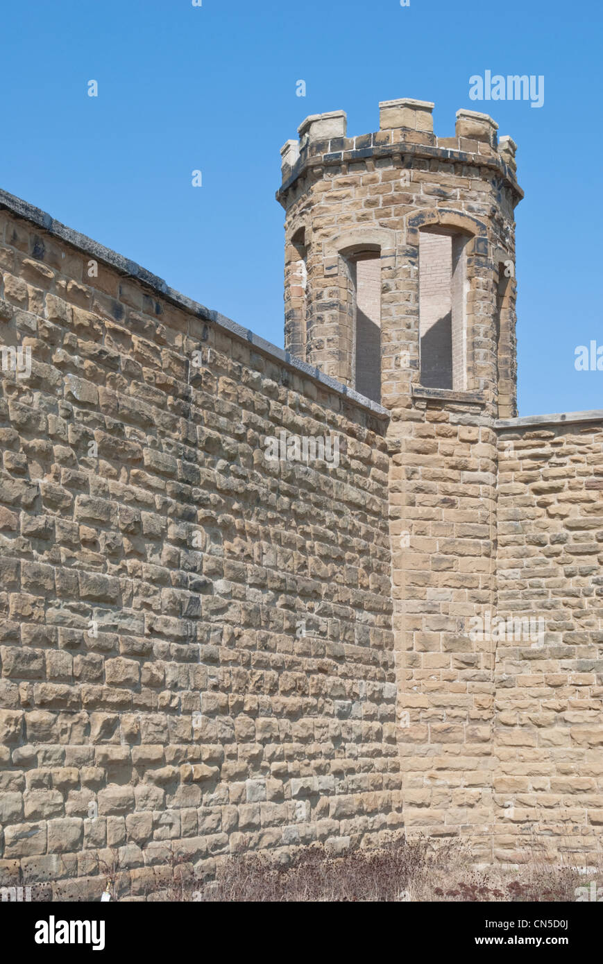 Besucher zum ersten State Prison in Jackson, Michigan sehen die ...