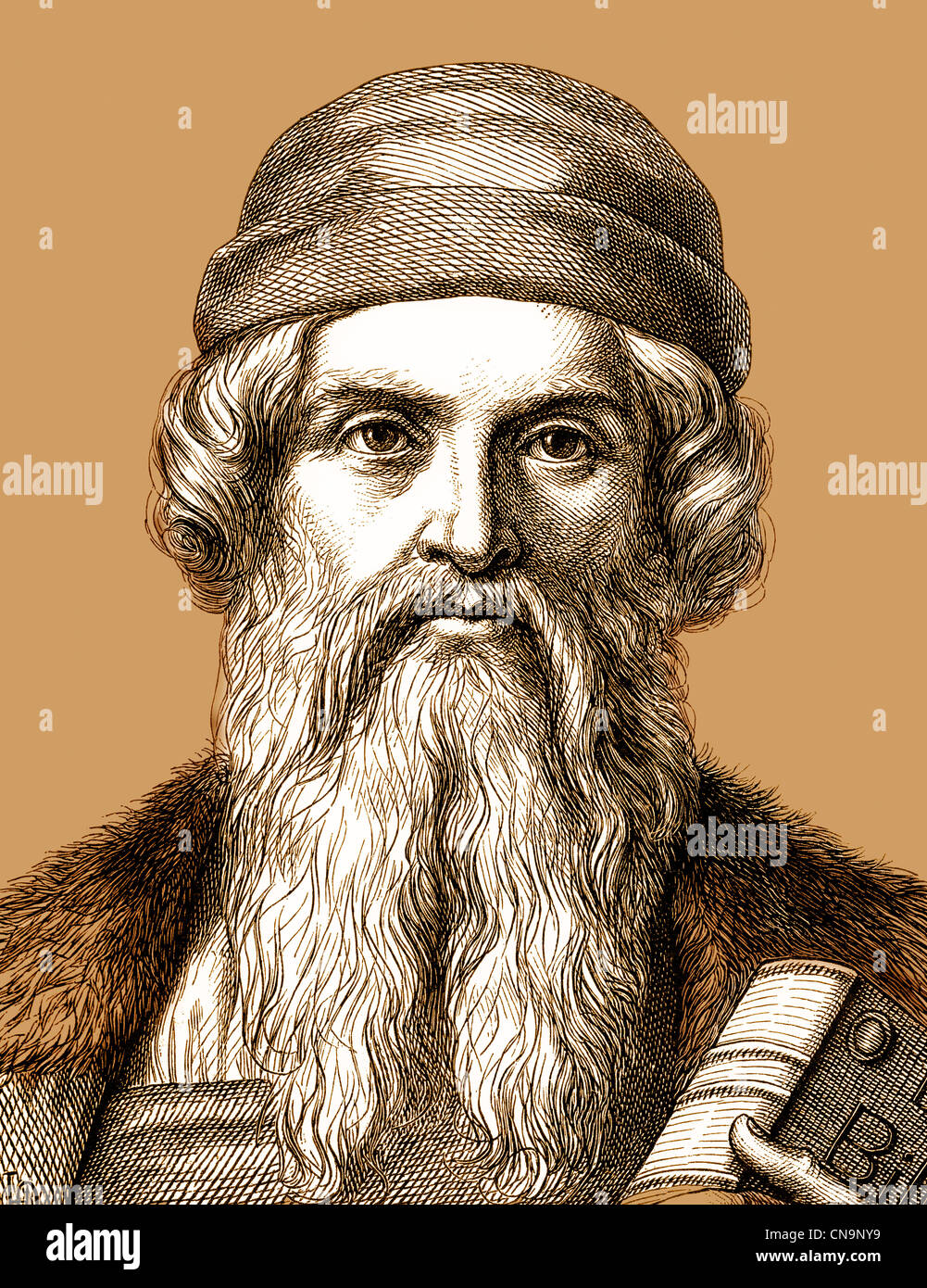 Johannes Gensfleisch Zur beladenes Zum Gutenberg, ca. 1400-1468, Erfinder des Buchdrucks mit ...