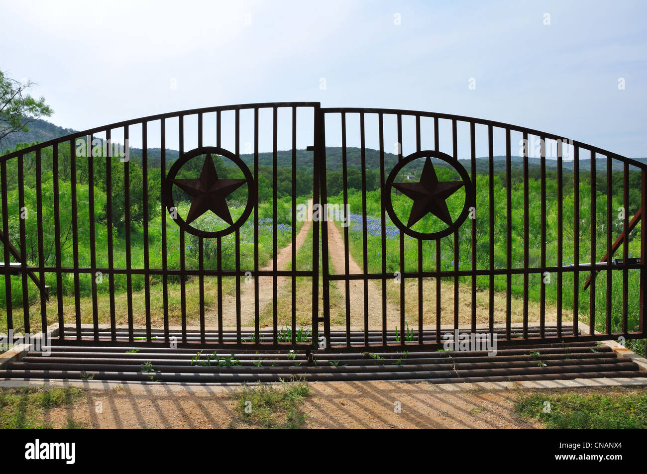 Ranch-Tor, Texas, USA Stockfotografie - Alamy
