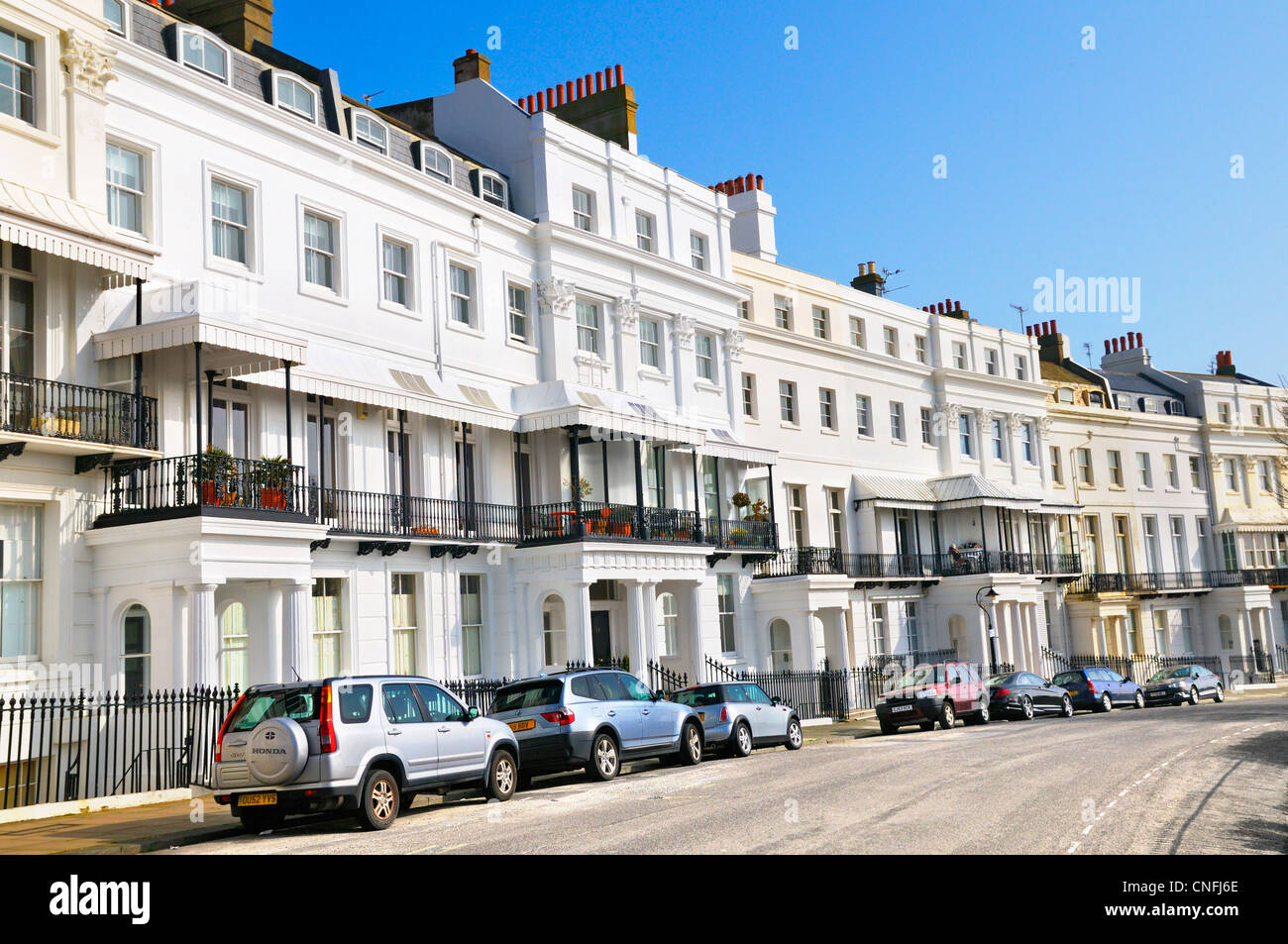 Lewes Crescent, Kemp Town, Brighton, East Sussex, UK Stockfotografie ...