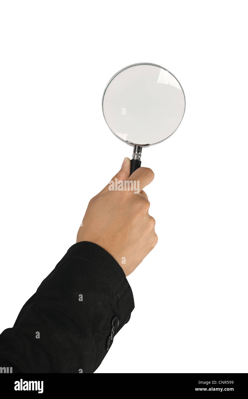 Lupe und Hand Stockfotos und -bilder Kaufen - Alamy