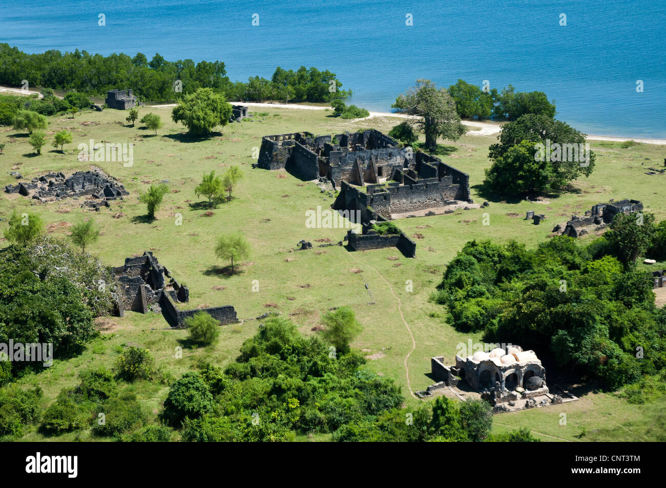 Ruinen von Kilwa Kisiwani, Luftbild Lindi Region, Tansania ...